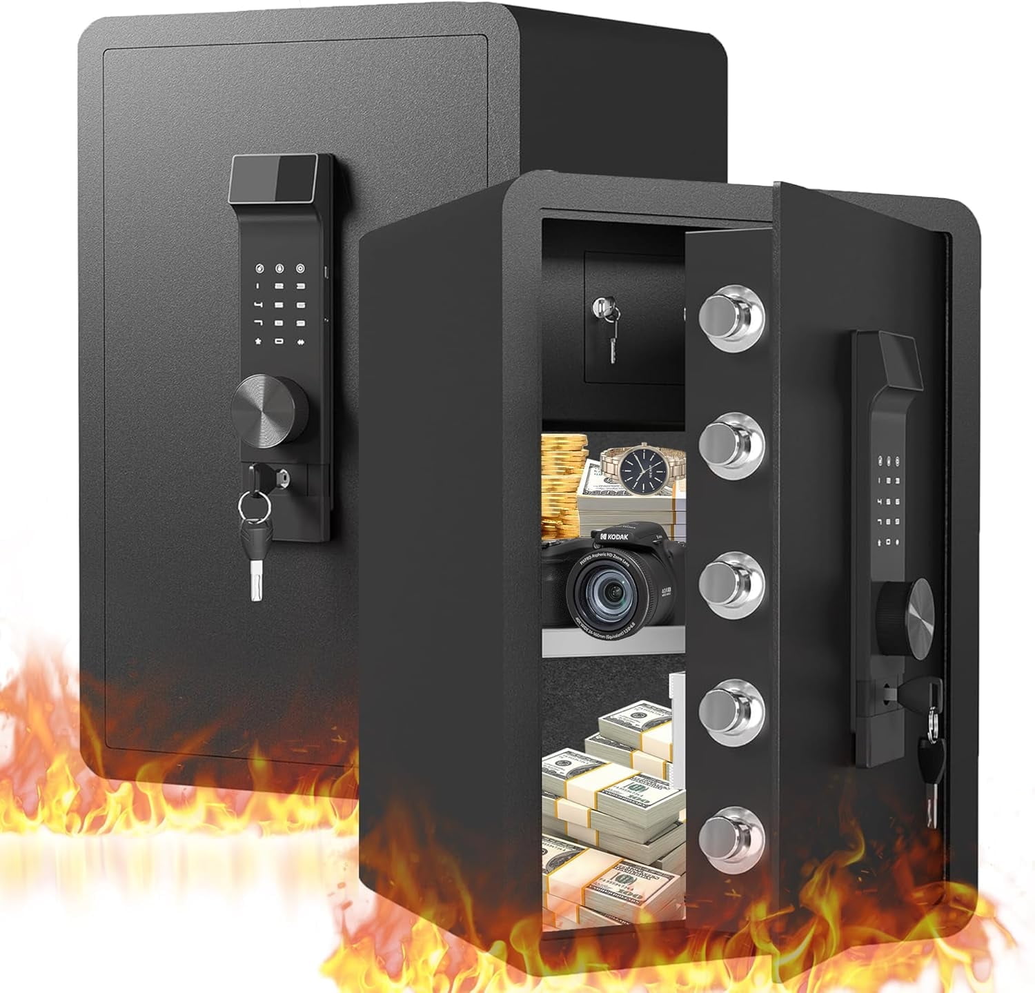 Fireproof Safe Box, Large Safe with Digital Touch Screen Keypad and ...