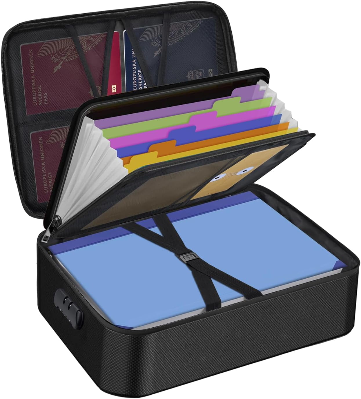 Fireproof Safe File Box, Document Organizerwith Combination Lock ...