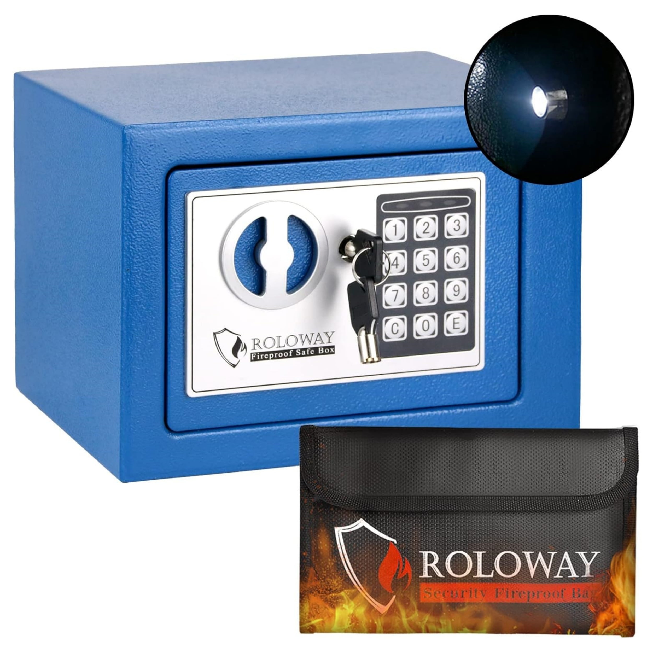 Fireproof Steel Home Safe with Keypad & Key Lock - Secure Cash ...