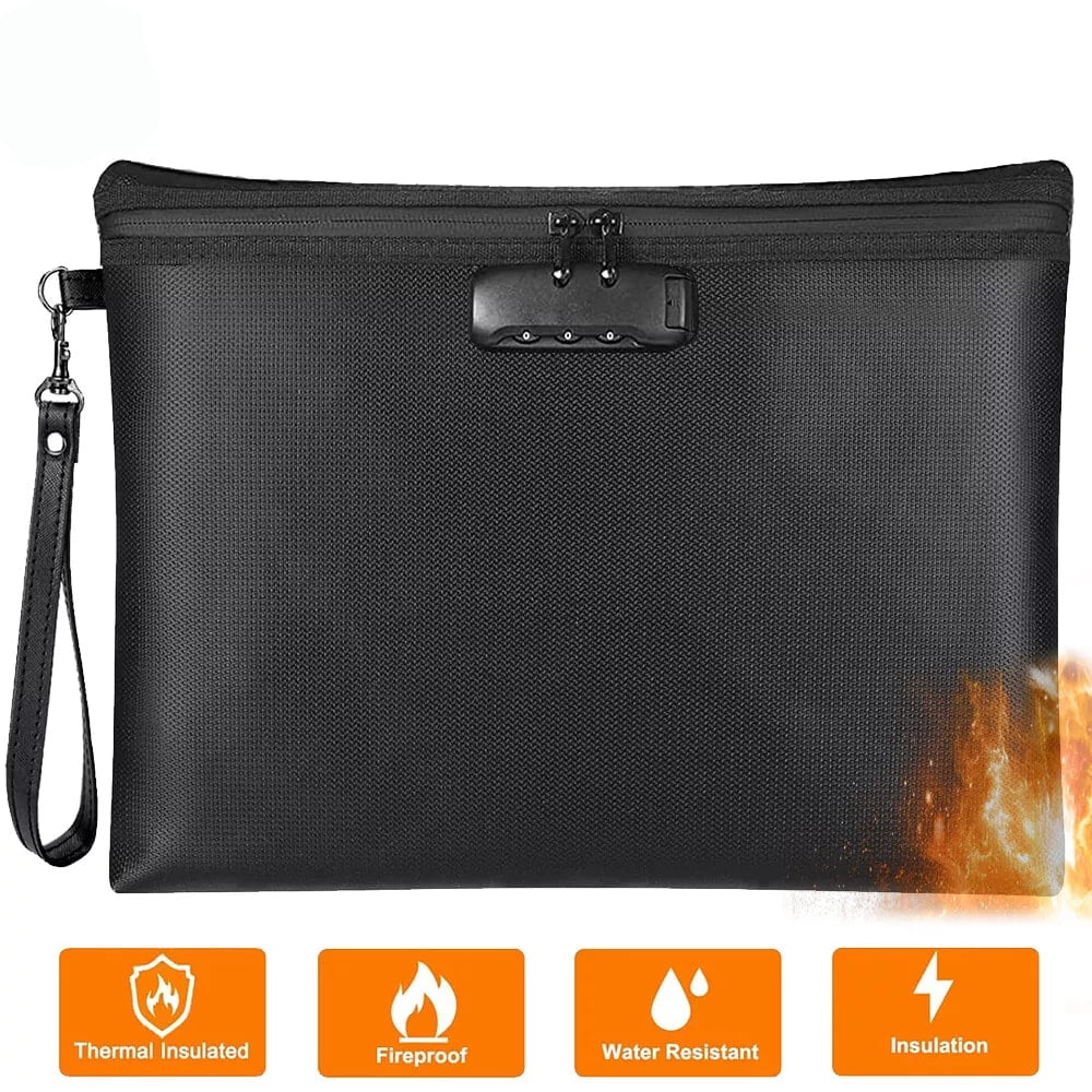 Fireproof Waterproof Document Bag With Lock And Zipper, Safe Cash A4 ...