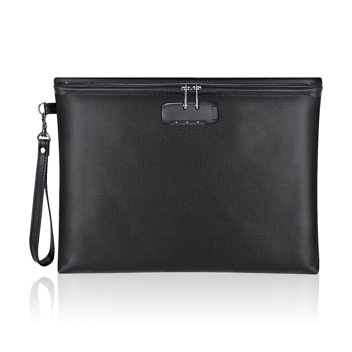 Fireproof & Waterproof Document Bag with Lock Money Pouch for Cash ...