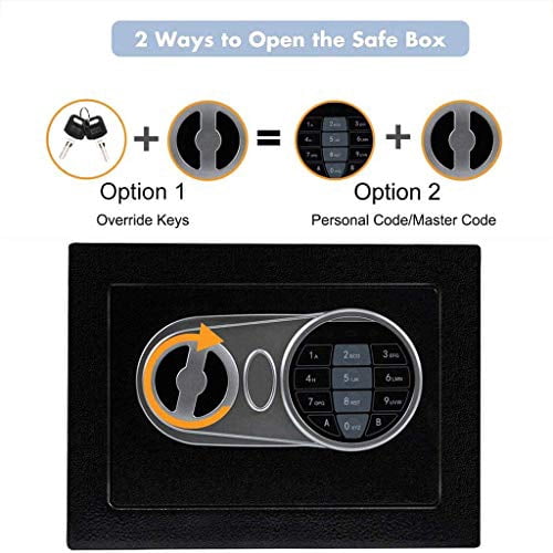 Fireproof and Waterproof Electronic Safe Box with Digital Keypad & Keys ...