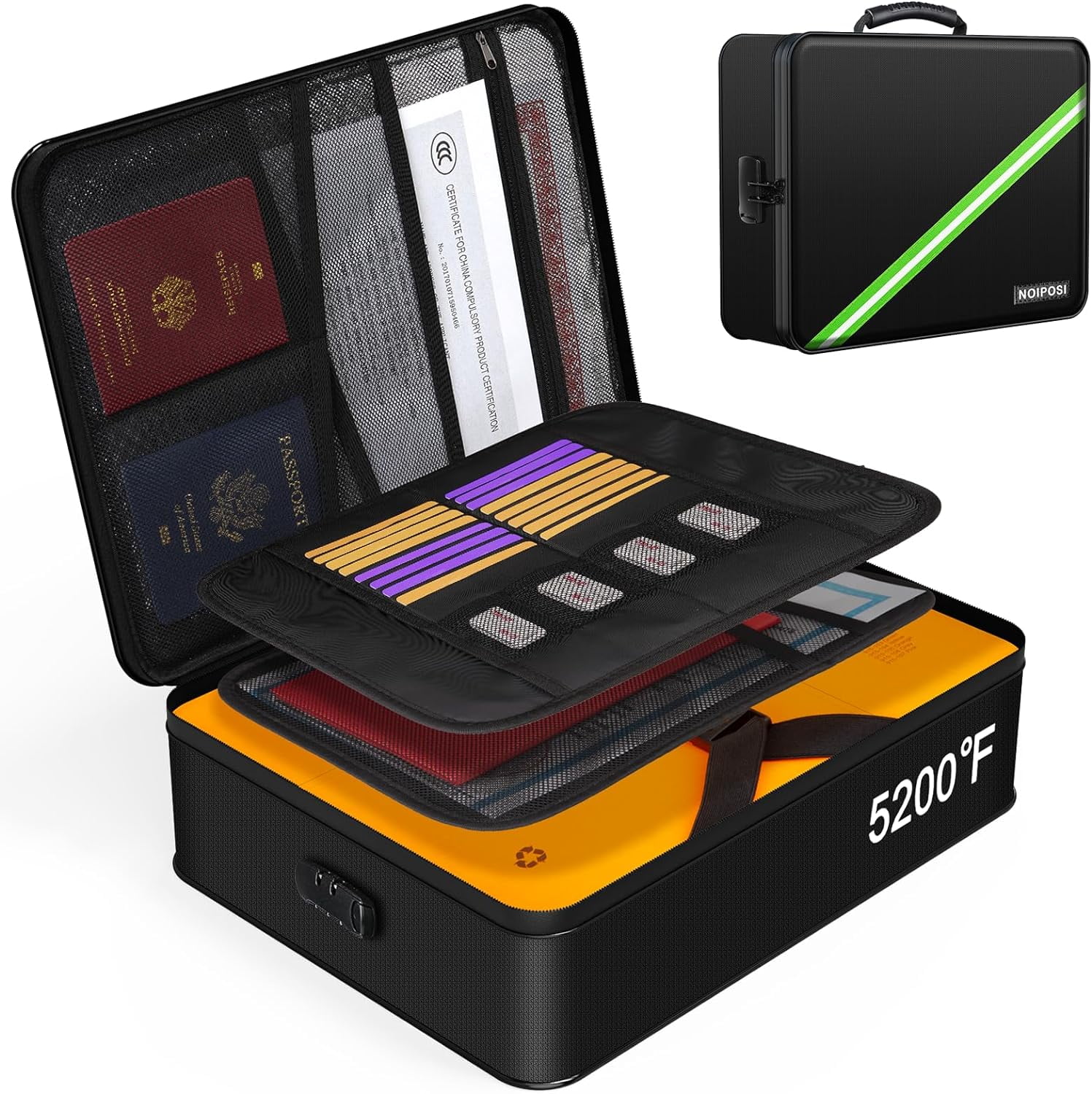 Fireproof and Waterproof Portable Document Box with Heat Insulation ...