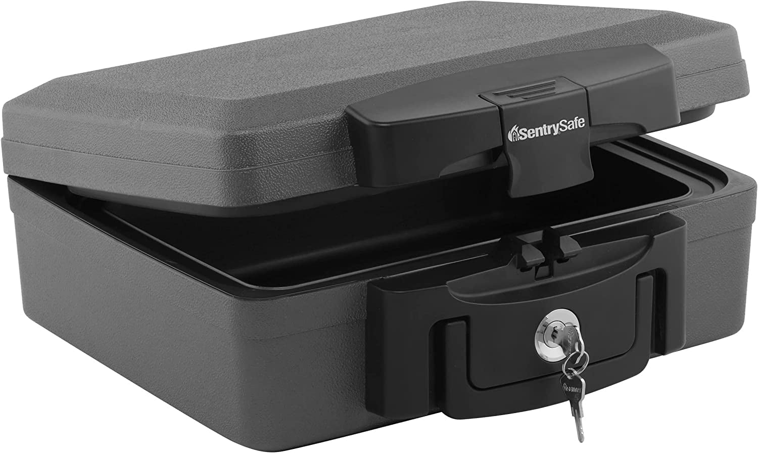 Fireproof and Waterproof Safe, Black Portable Lock Box with Key ...
