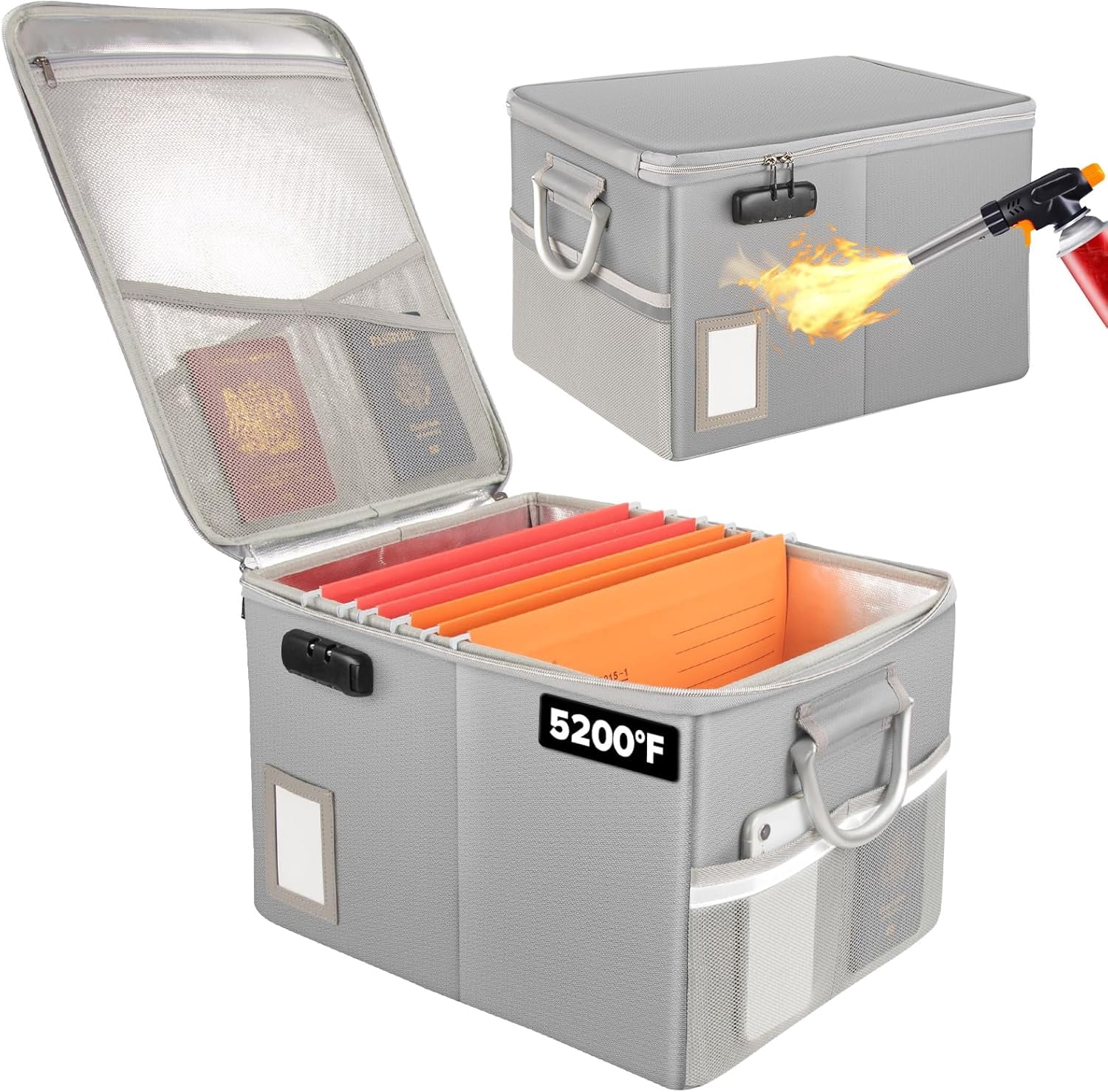 Fireproof file management box, lockable fireproof safe, portable office ...