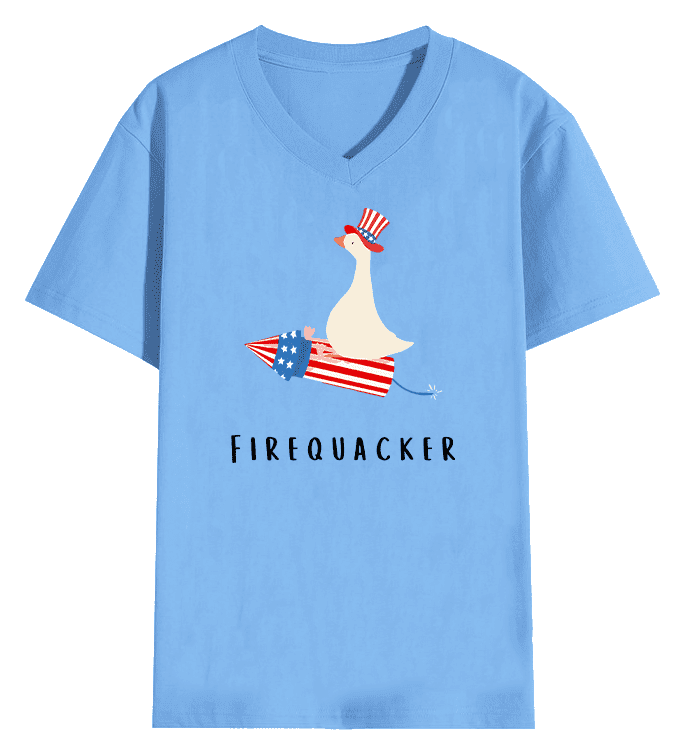 Firequacker 4th Of July V-Neck T-Shirt Firequacker 4th Of July Shirt ...