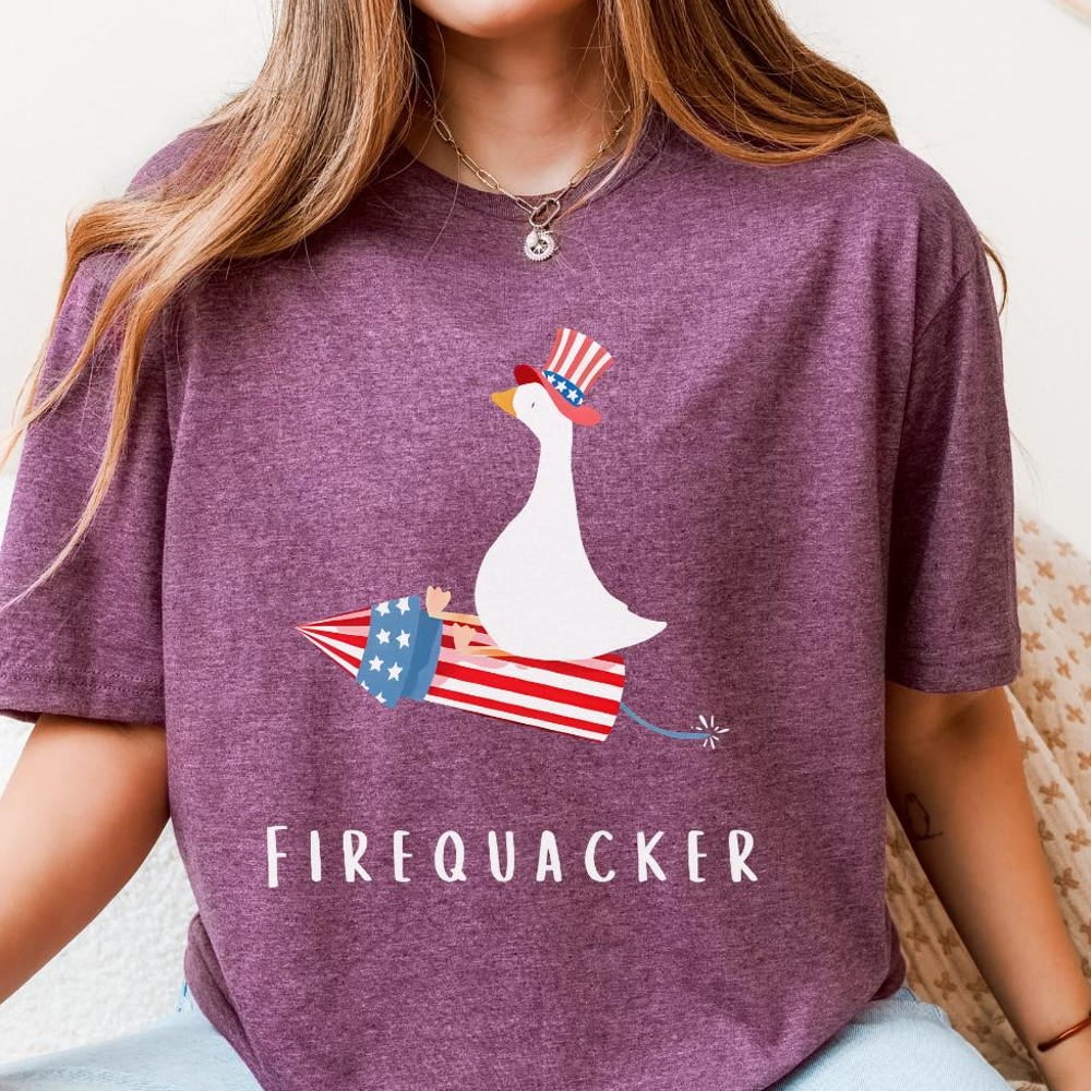 Firequacker Shirt, Goose Shirt 4Th Of July, Funny Patriotic Shirt, Independence Day Shirt, Usa ...