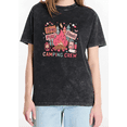 Fires Fun Friends Camping Crew Washed Black Print Tshirt Graphic Tees ...