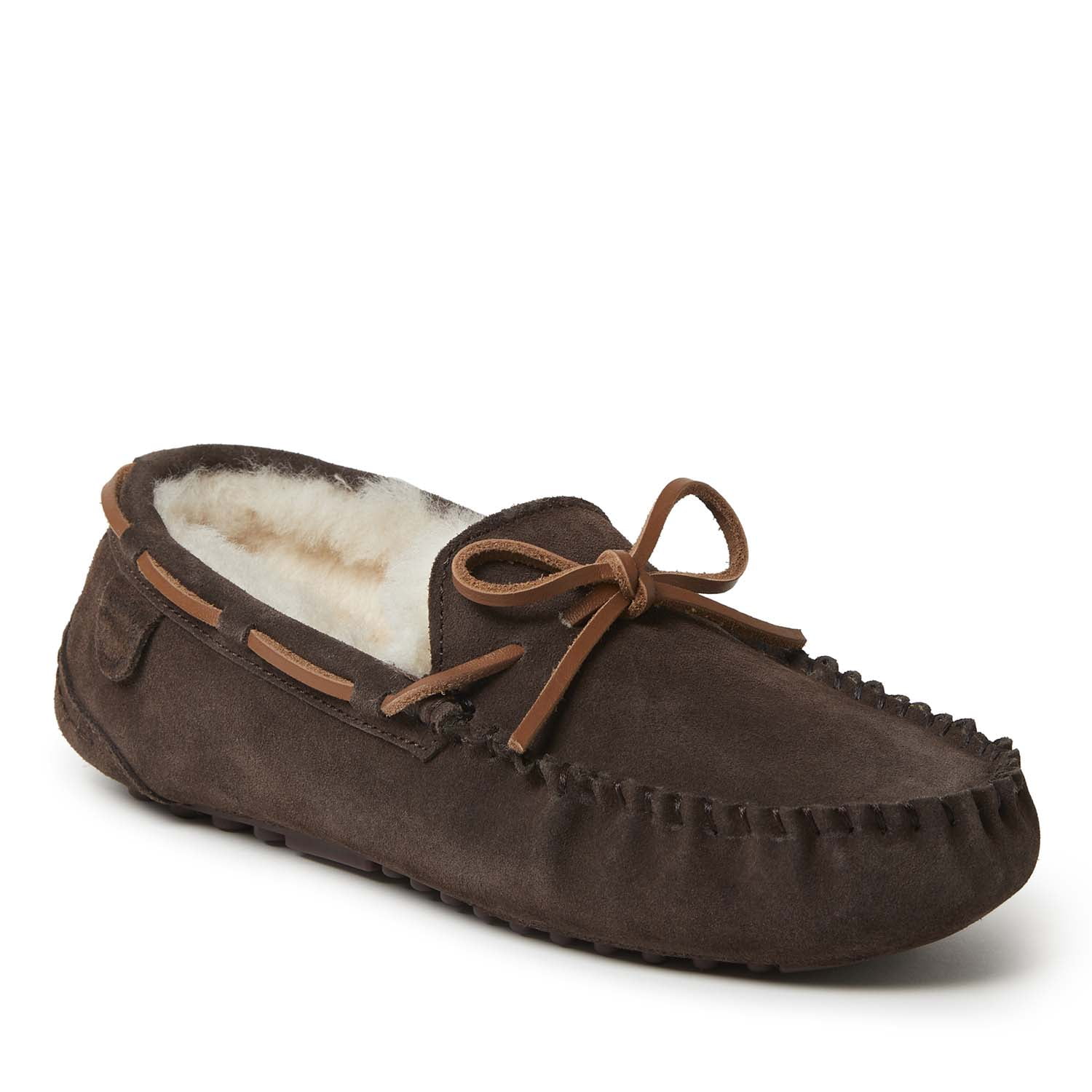 Fireside By Dearfoams Men's Victor Genuine Shearling Moccasin Slipper ...