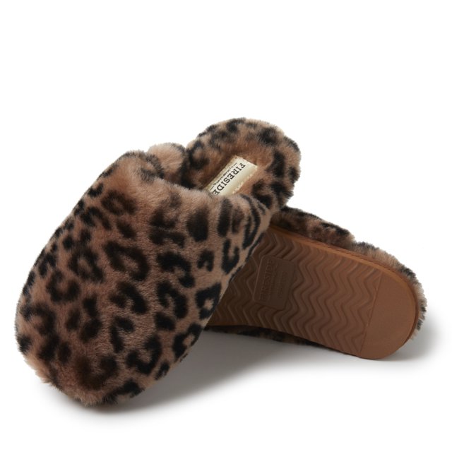 Fireside By Dearfoams Women's Shelly Beach Genuine Shearling Fuzzy ...