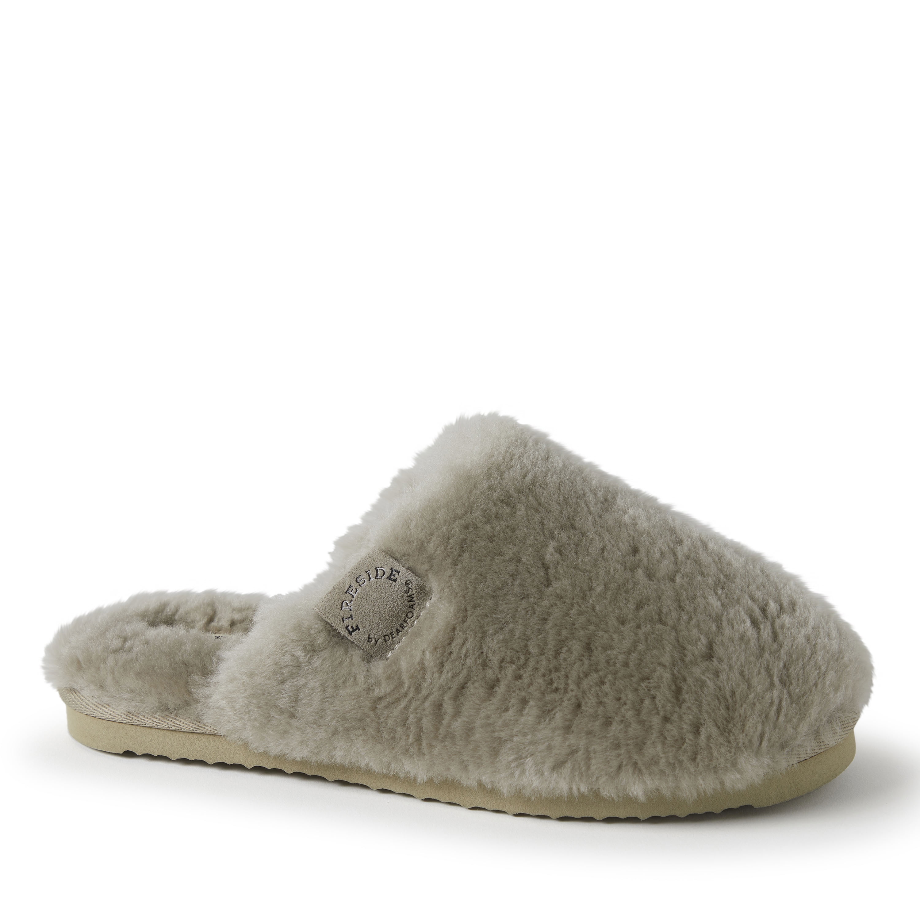 Fireside By Dearfoams Women's Shelly Beach Genuine Shearling Fuzzy ...