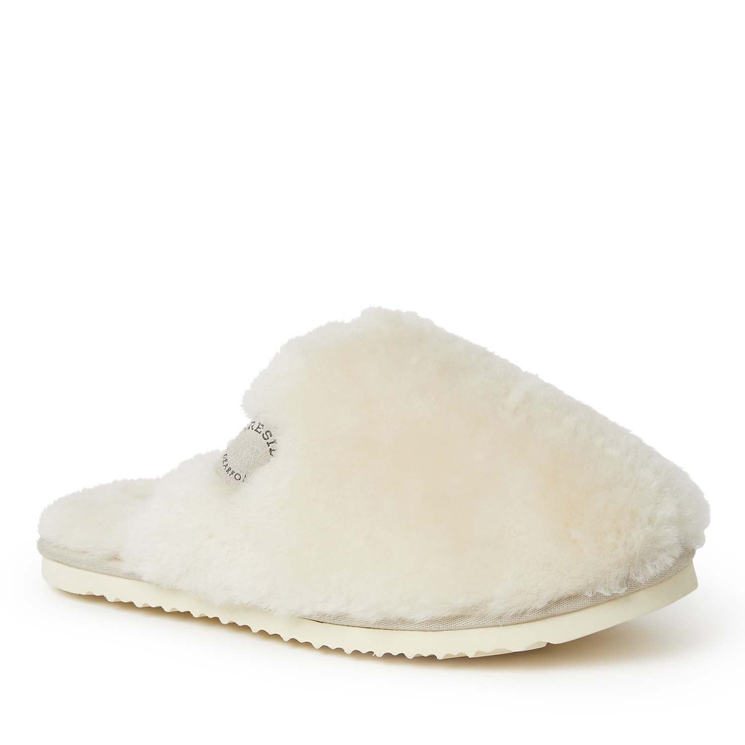 Dearfoams Women's Shelly Beach Genuine Shearling Scuff Slippers ...