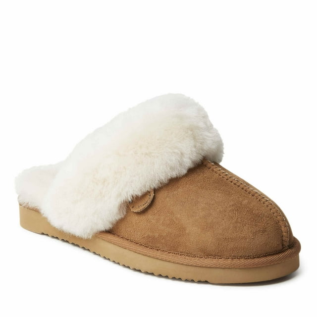Fireside By Dearfoams Women's Sydney Genuine Shearling Scuff Slippers ...