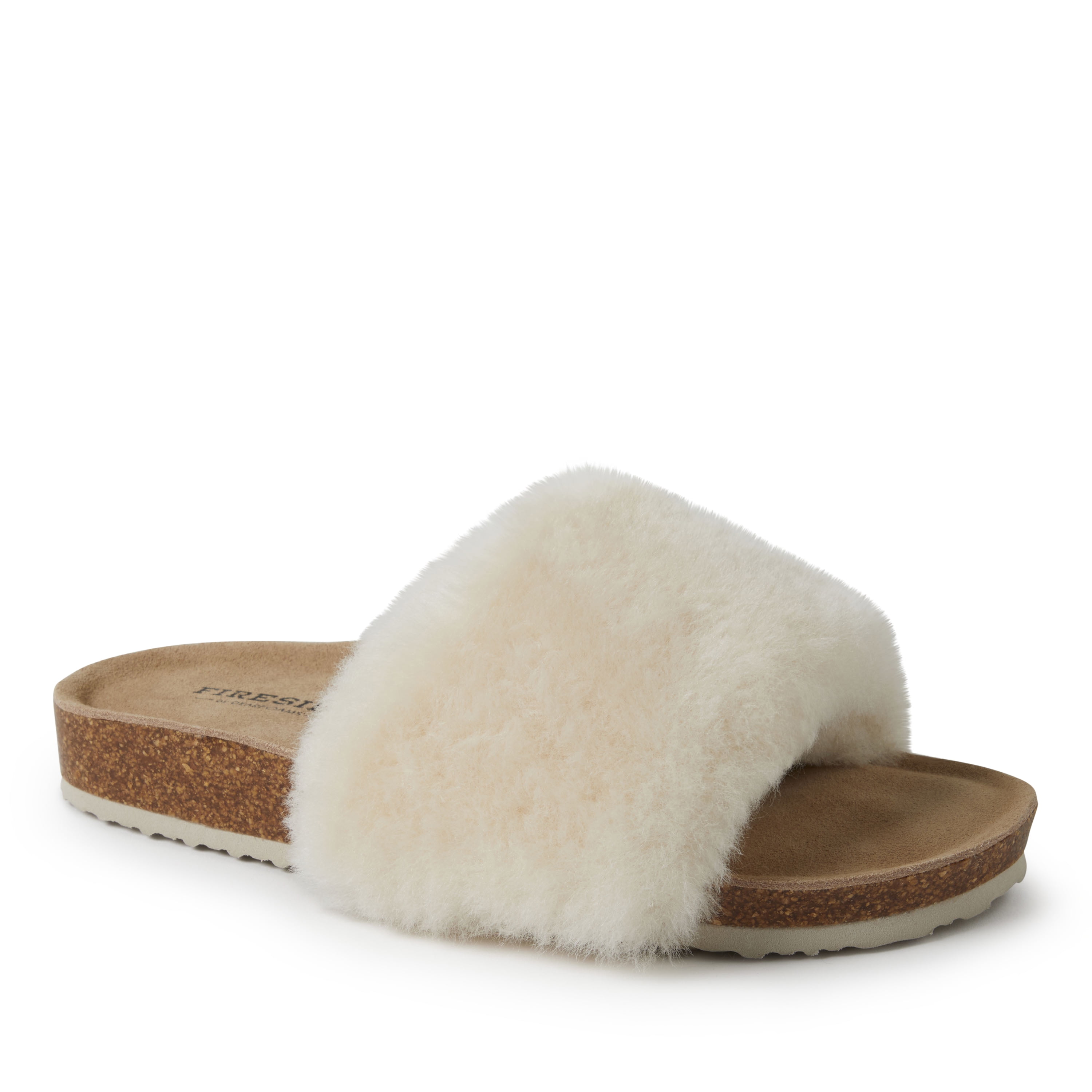 Fireside by Dearfoams Women's Canberra Genuine Shearling Band Cork ...