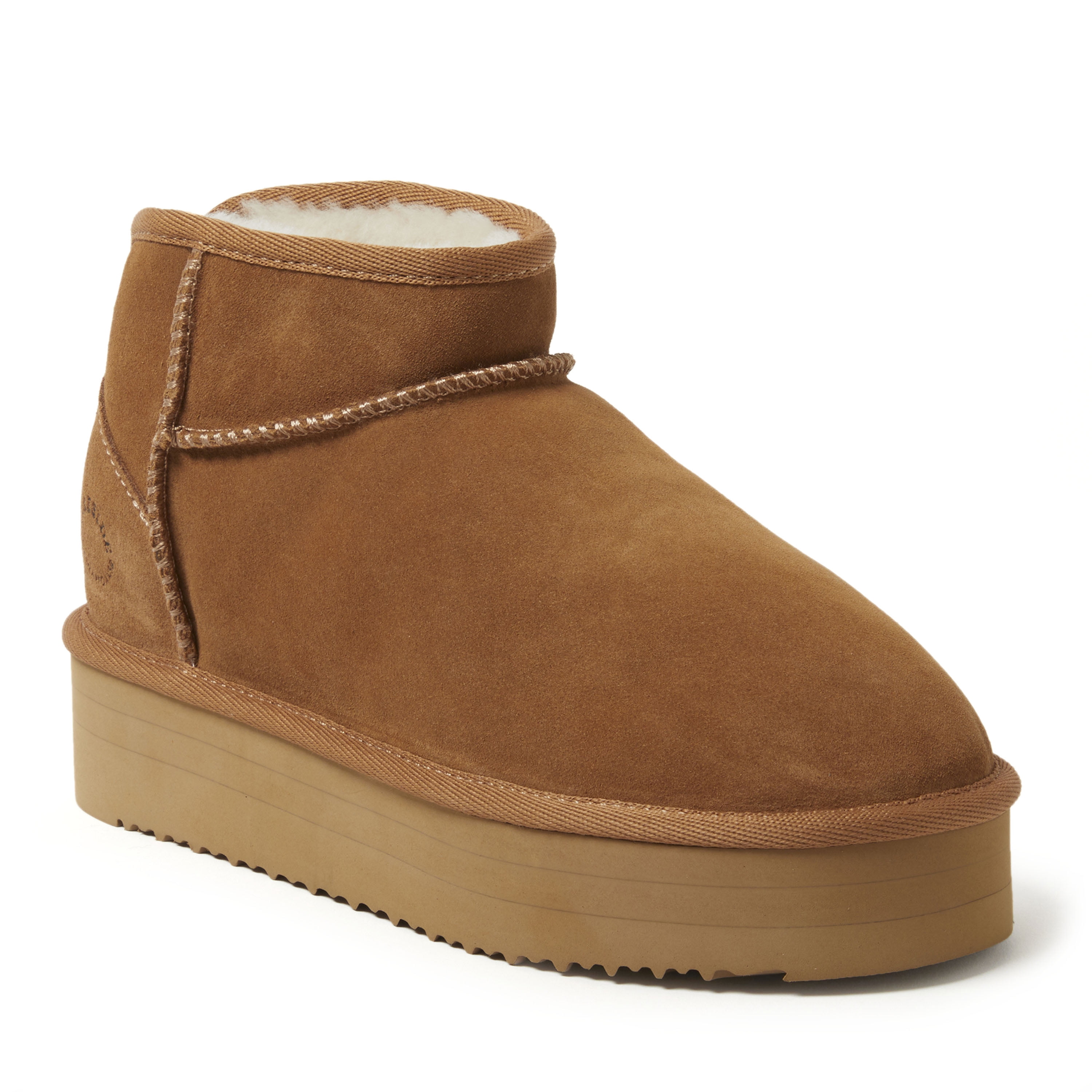 Fireside by Dearfoams Women's Kingston Genuine Shearling Platform ...