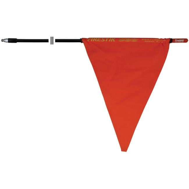 Firestik 6 ft. 0.38 x 24 in. Thread Black Mast with Orange Safety Flag ...