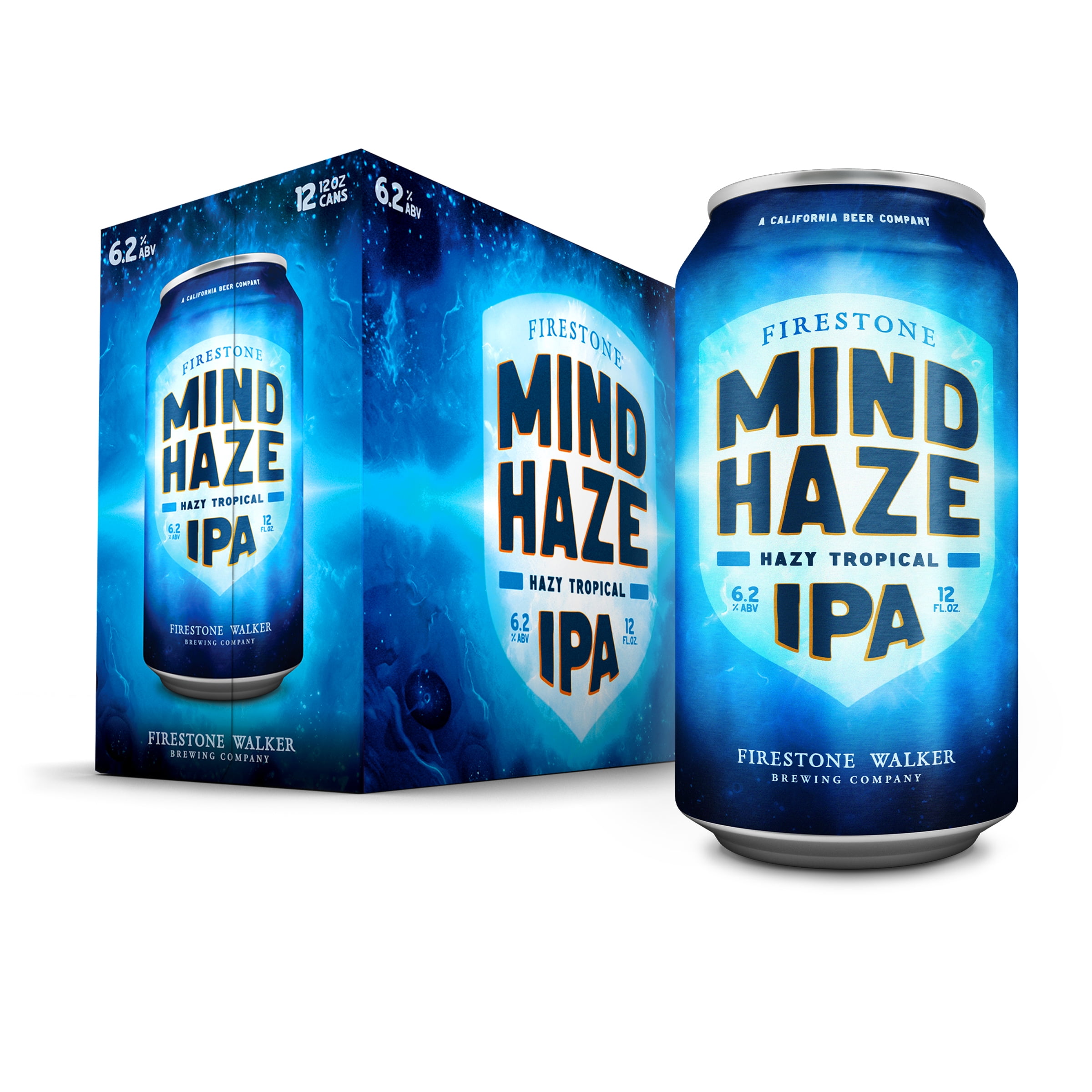 Firestone Walker Mind Haze Hazy IPA Craft Beer, 12 Pack, 12 fl oz Cans ...