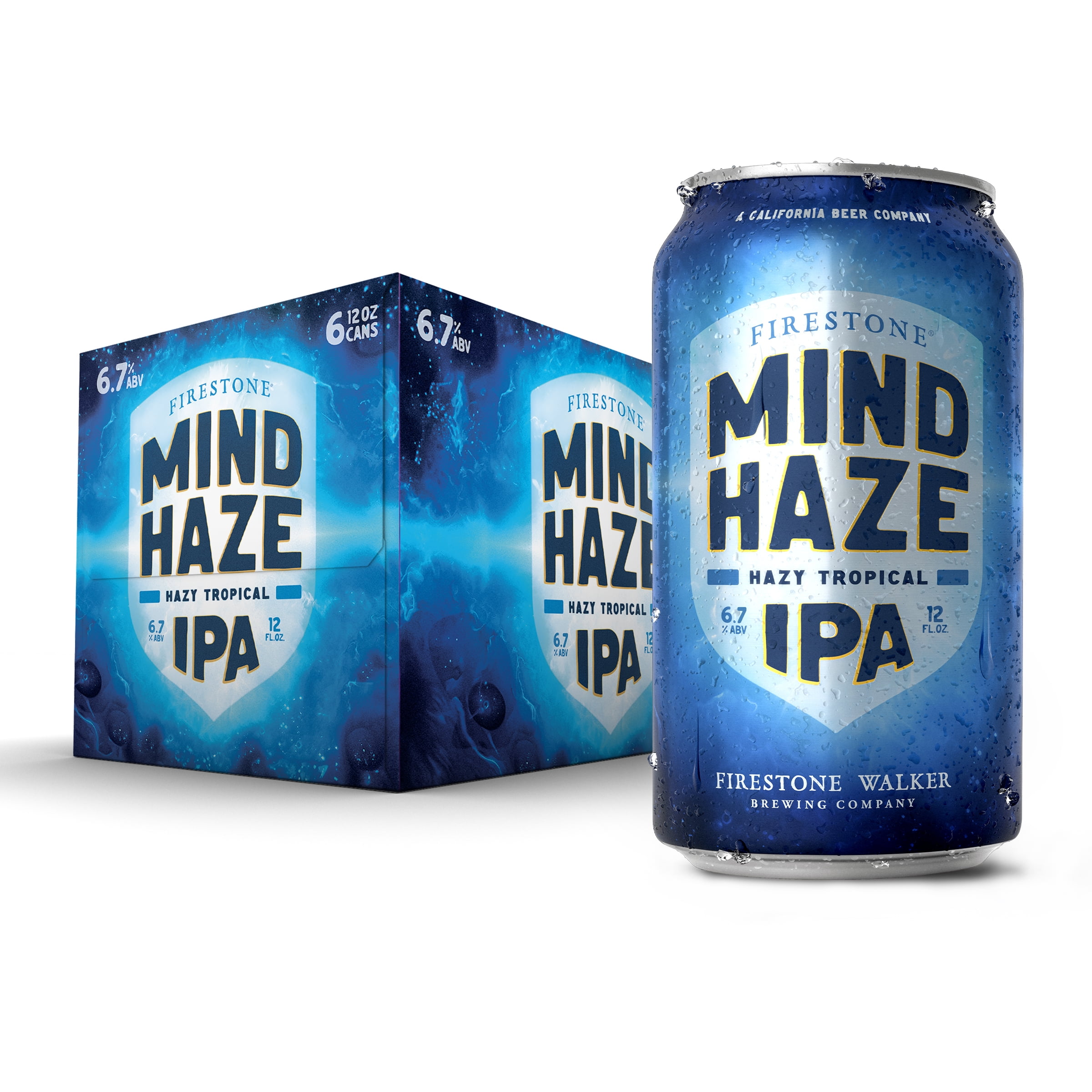 Firestone Walker Mind Haze Hazy IPA Craft Beer, 6 Pack, 12 fl oz Cans ...