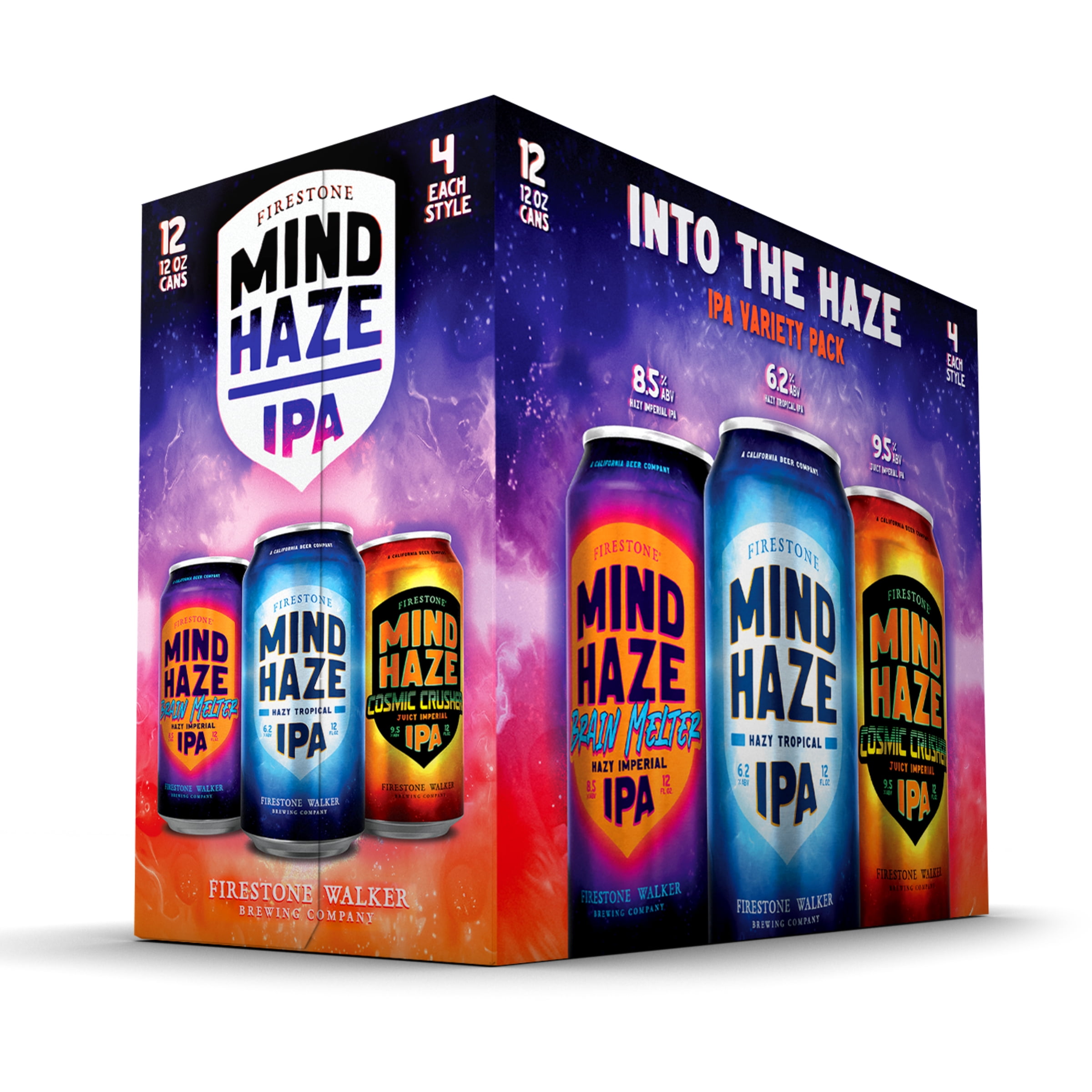 Firestone Walker Mind Haze Variety Hazy Ipa Craft Beer Pack, 12 Pack ...