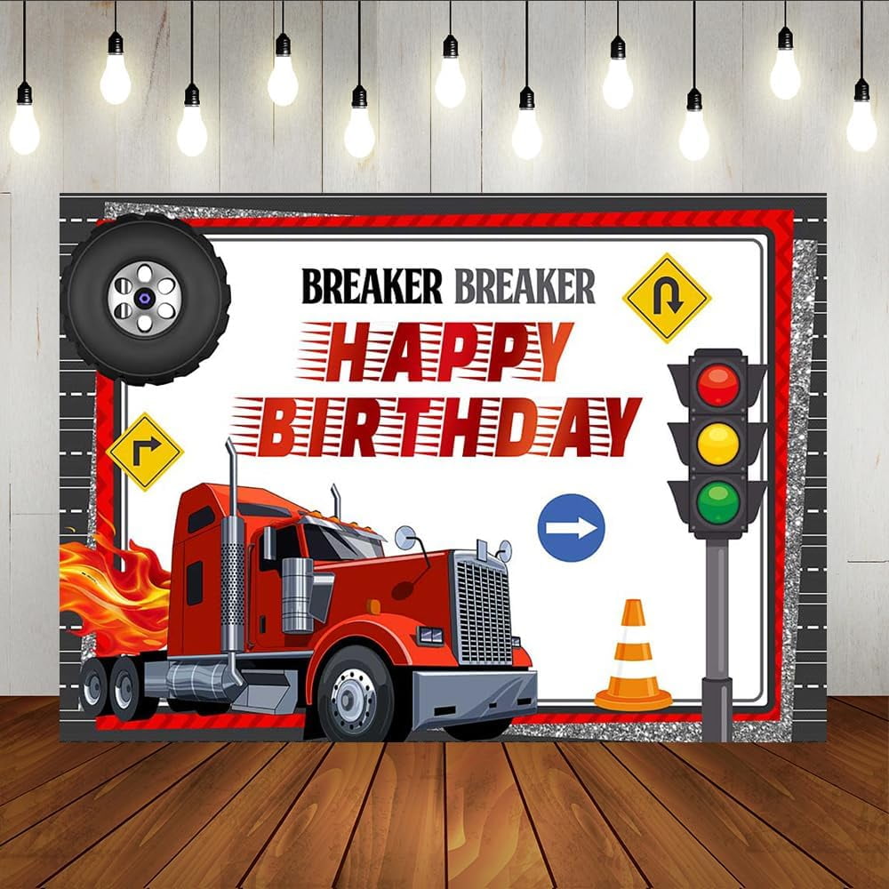 Firetruck Birthday Party Backdrop Fire Truck Theme Birthday Background ...