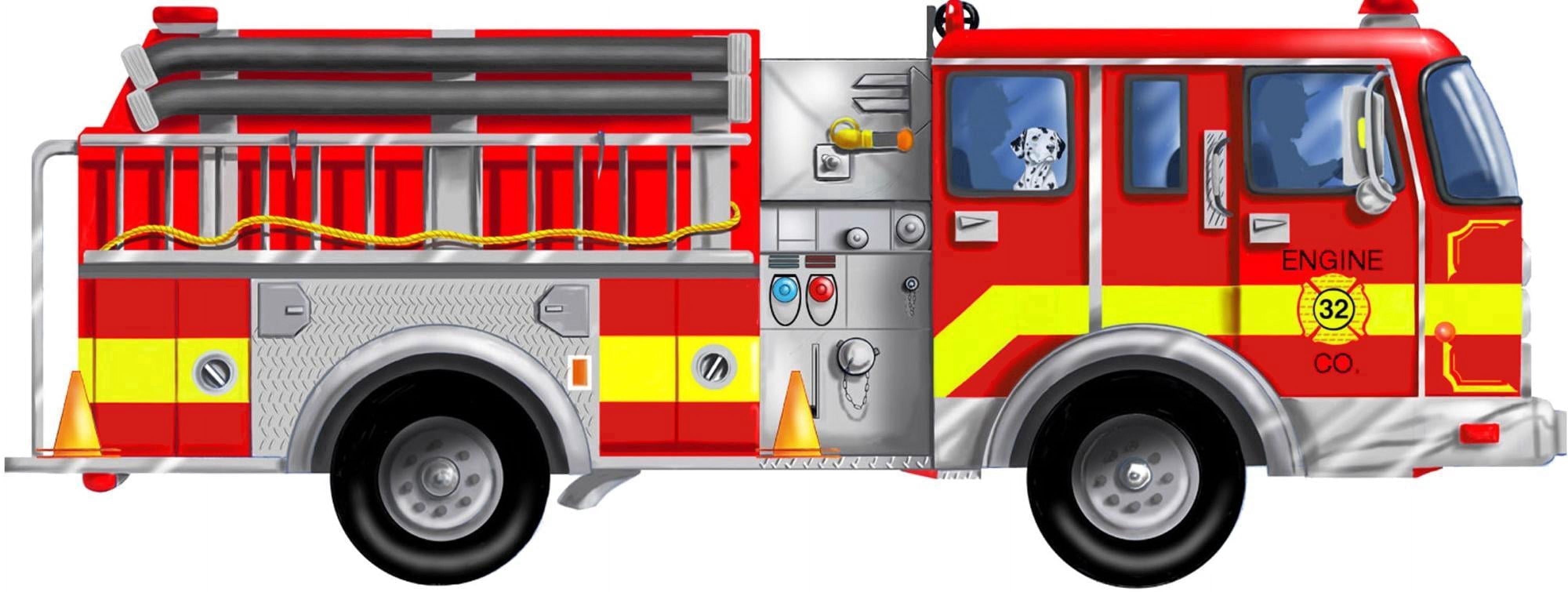 Firetruck Edible Image Icing Cake Topper for Quarter Sheet Cake, by ...