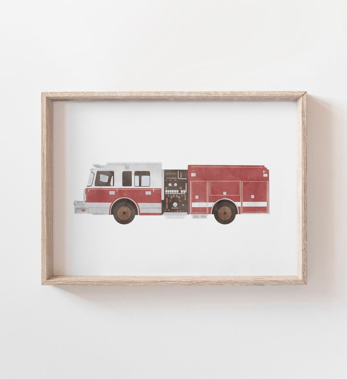 Firetruck Poster Fire Engine Emergency Vehicle Wall Art Boys Room Decor ...