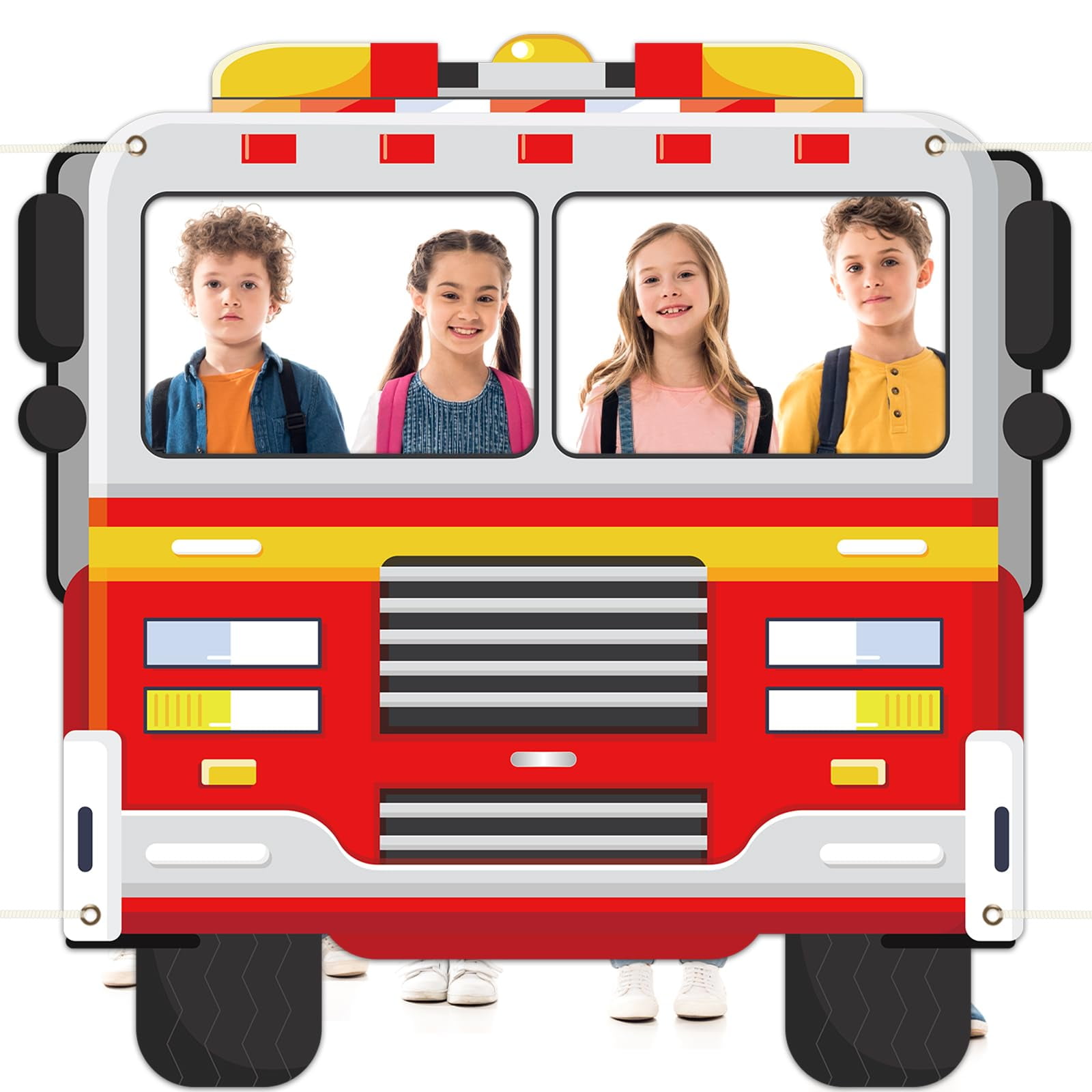 Firetruck Shaped Photo Prop Selfie Frame Party Decor 59In Large Fabric ...