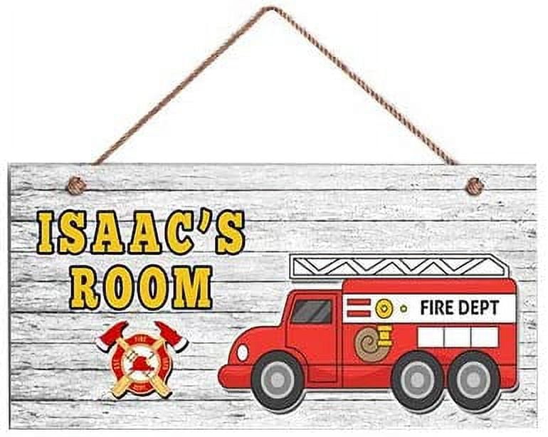 Firetruck Sign, Boys or Girls Room Sign, Personalized Sign, Kid's Name ...