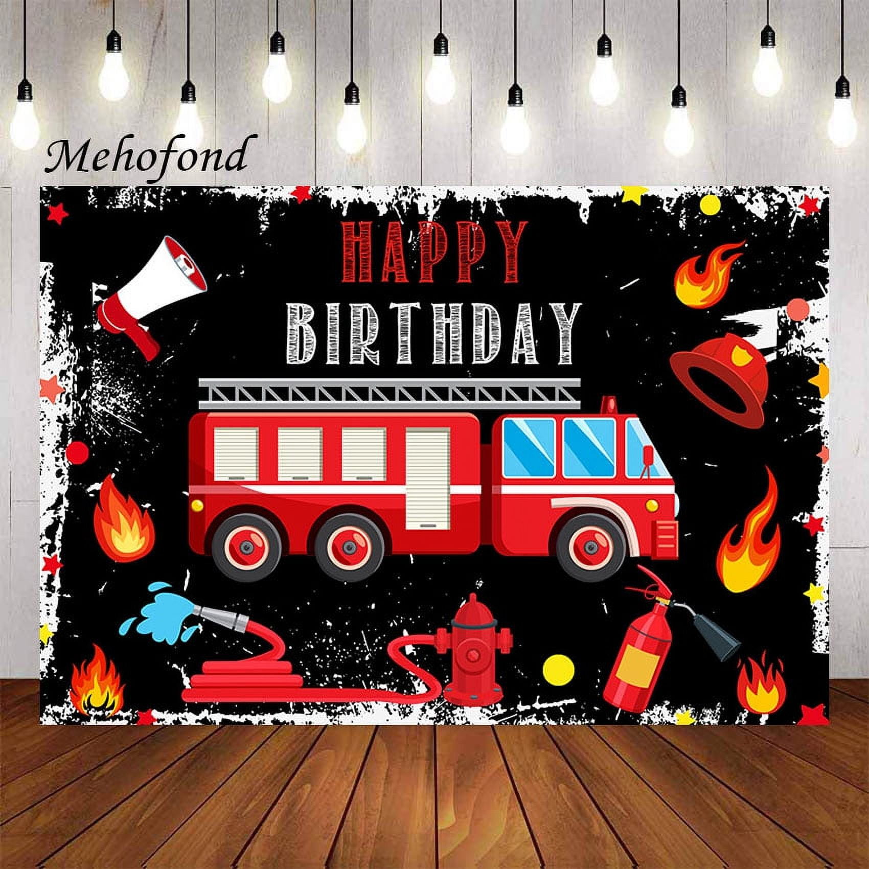 Firetruck Themed Fireman Fire Truck Firefighter Boy Birthday Party r ...