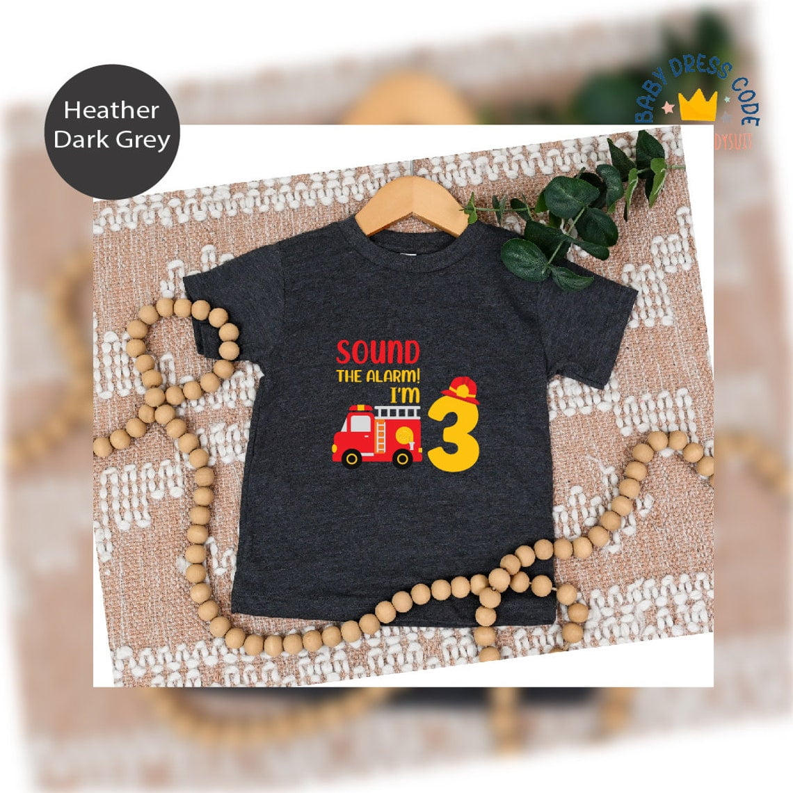 Firetruck Toddler Shirt, 3Rd Birthday Fireman Shirt, Toddler Third ...