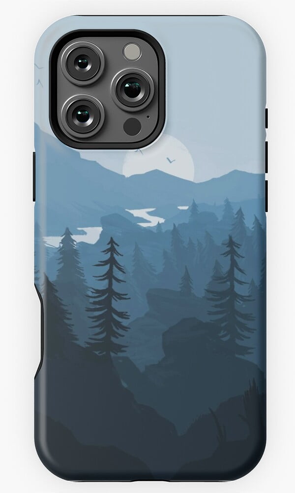 Firewatch Blue Scenic Art Phone Case Compatible with iPhone 11 to 16 ...