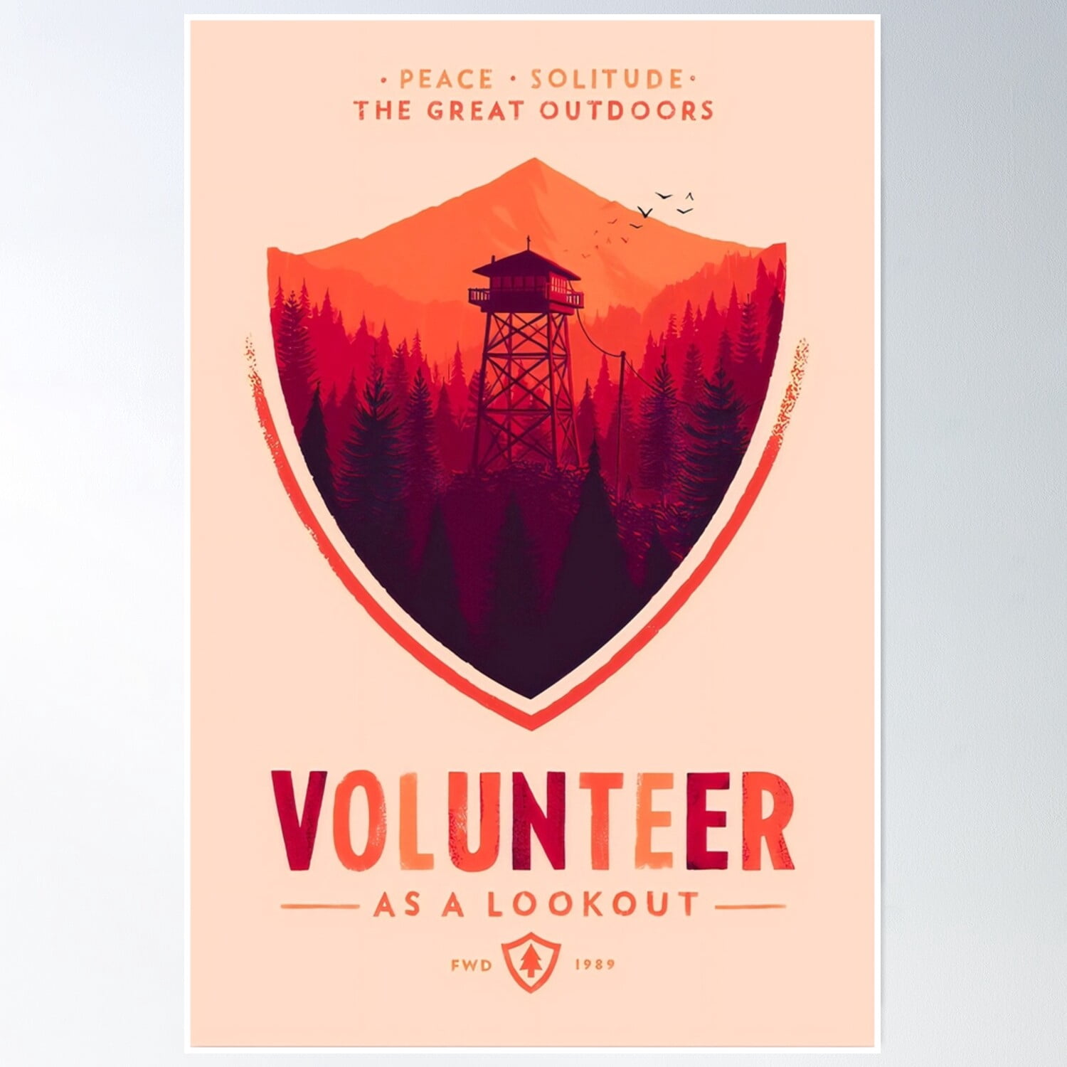 Firewatch Volunteer Poster Poster Wall Art, Modern Wall Decor, 8x12 ...