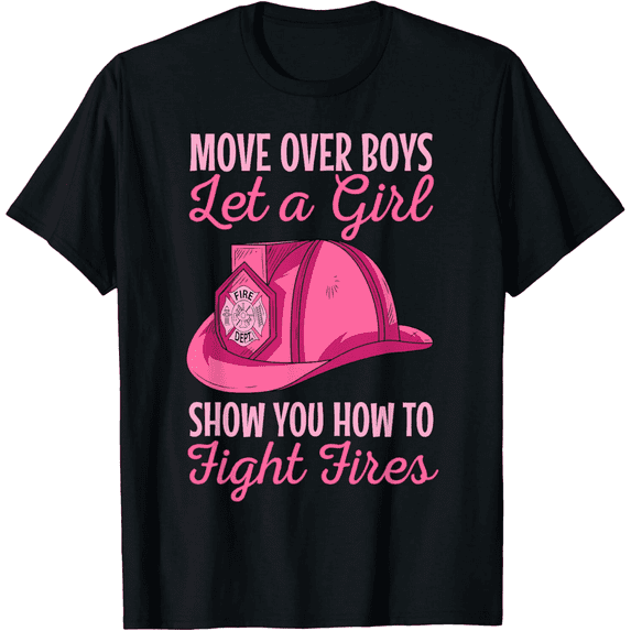 Firewoman Firefighter Women Volunteer Firefighting Rescuer T-Shirt ...