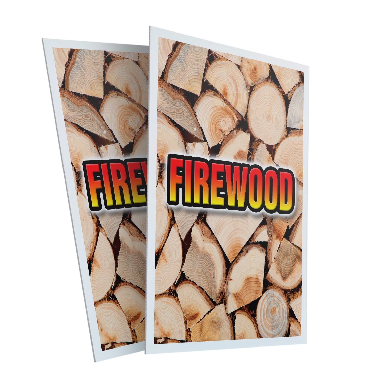 Firewood (2-PACK) 24" x 36" Plastic Signs | Sign Insert 4mm Corrugated ...