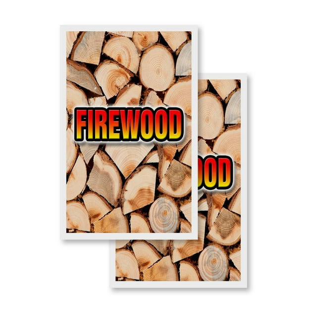 Firewood (2-PACK) 24" x 36" Vinyl Decals | Sign Insert Peel & Stick ...