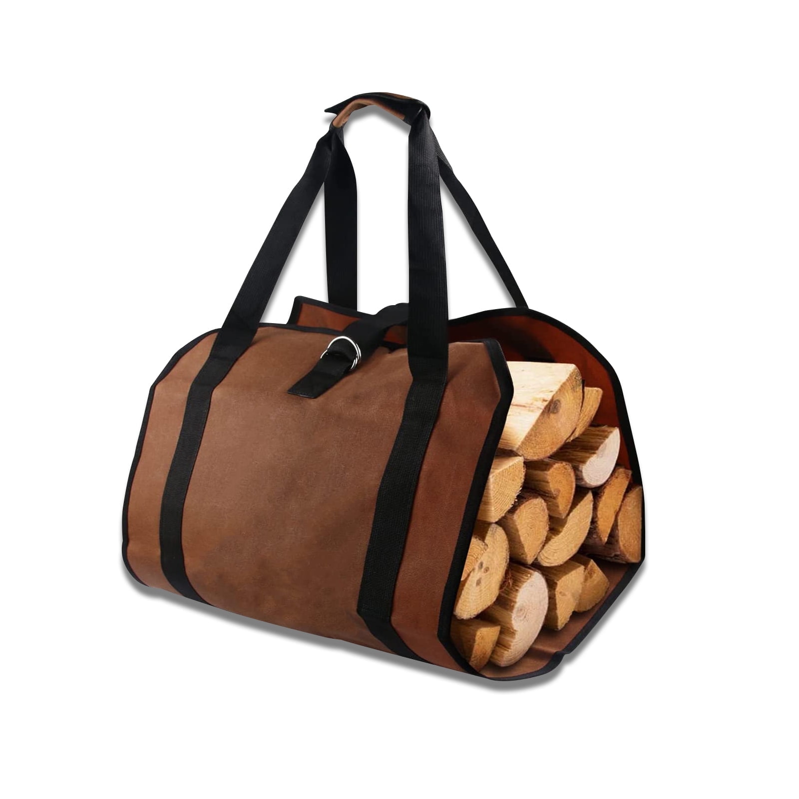 Firewood Carrier, Canvas Log Tote Bag with Strap and Handles, Wood ...