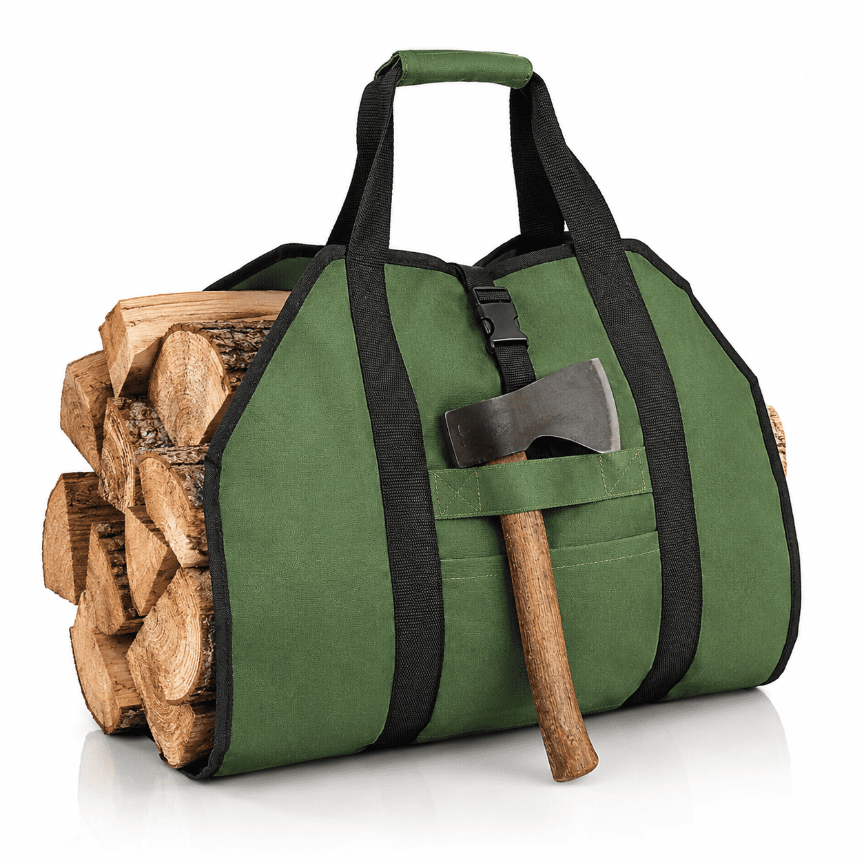 Firewood Carrier with Handles – Extra Large Canvas Log Carrier Tote Bag ...