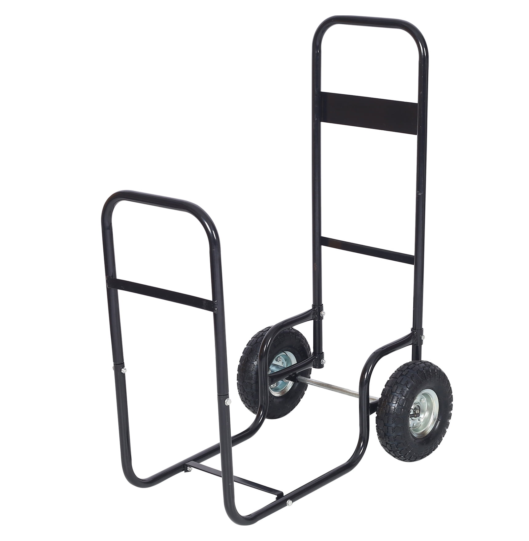 Firewood Cart with Wheels - Heavy Duty Rolling Log Cart - Indoor ...