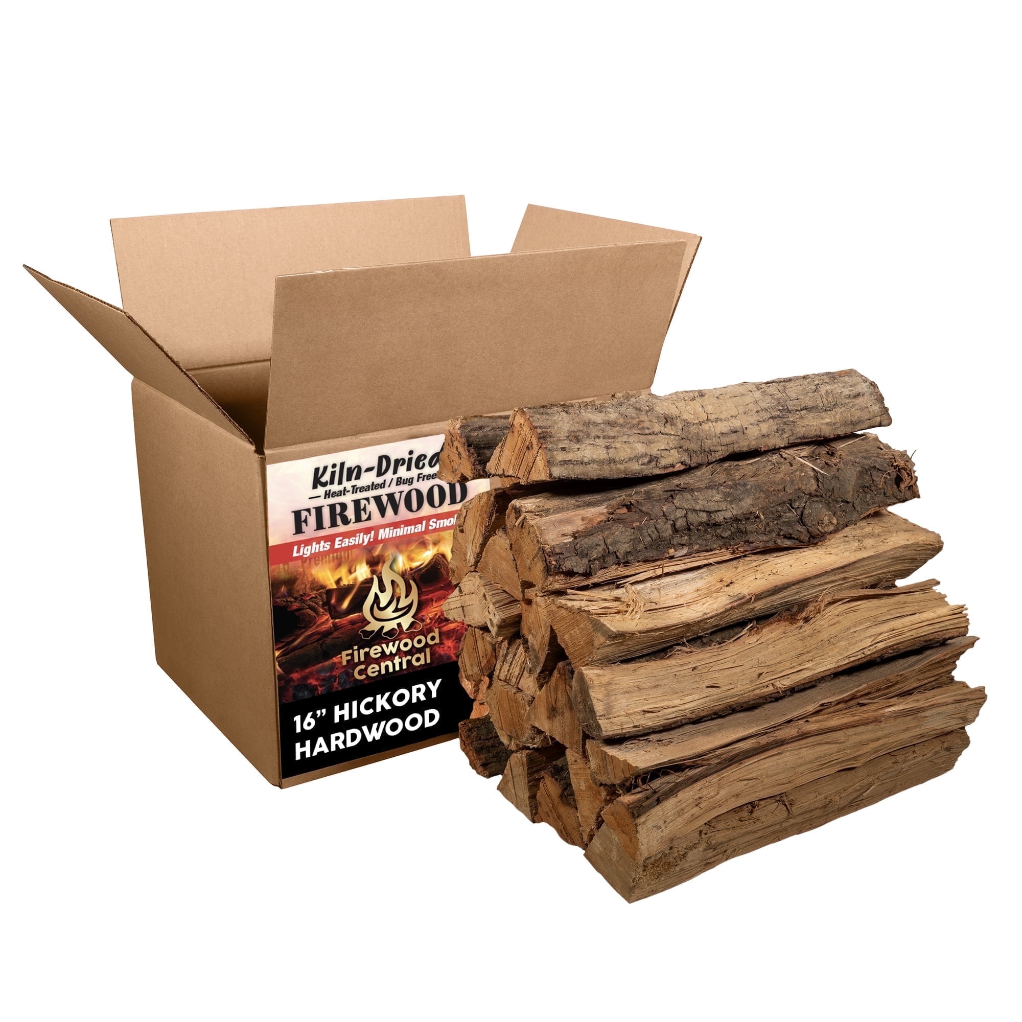 Firewood Central Kiln-Dried PA Hickory – 16” Splits (Approx. 38 lb ...