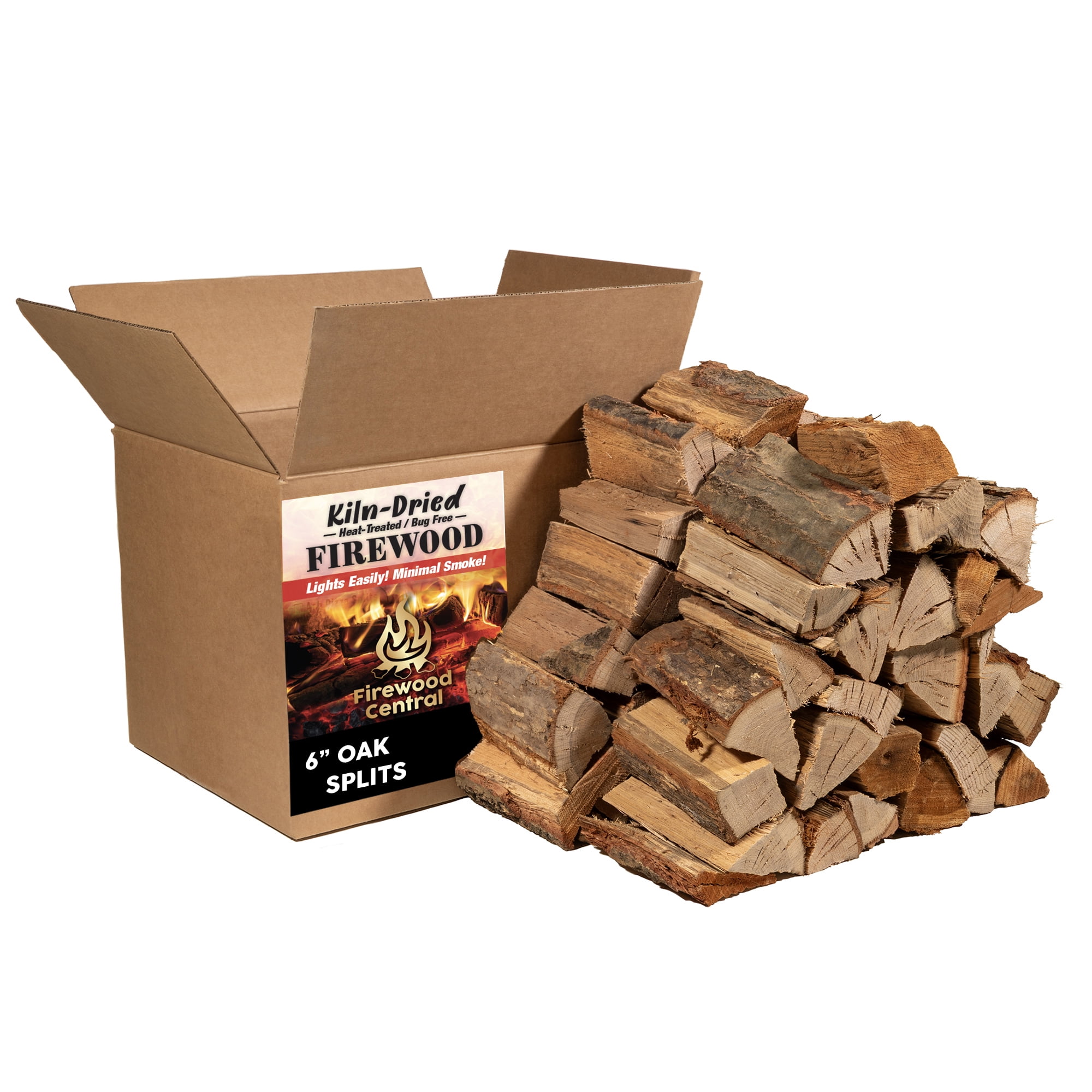 Firewood Central Kiln-Dried PA Oak – 6” Splits (Approx. 42 lb) – Bold ...
