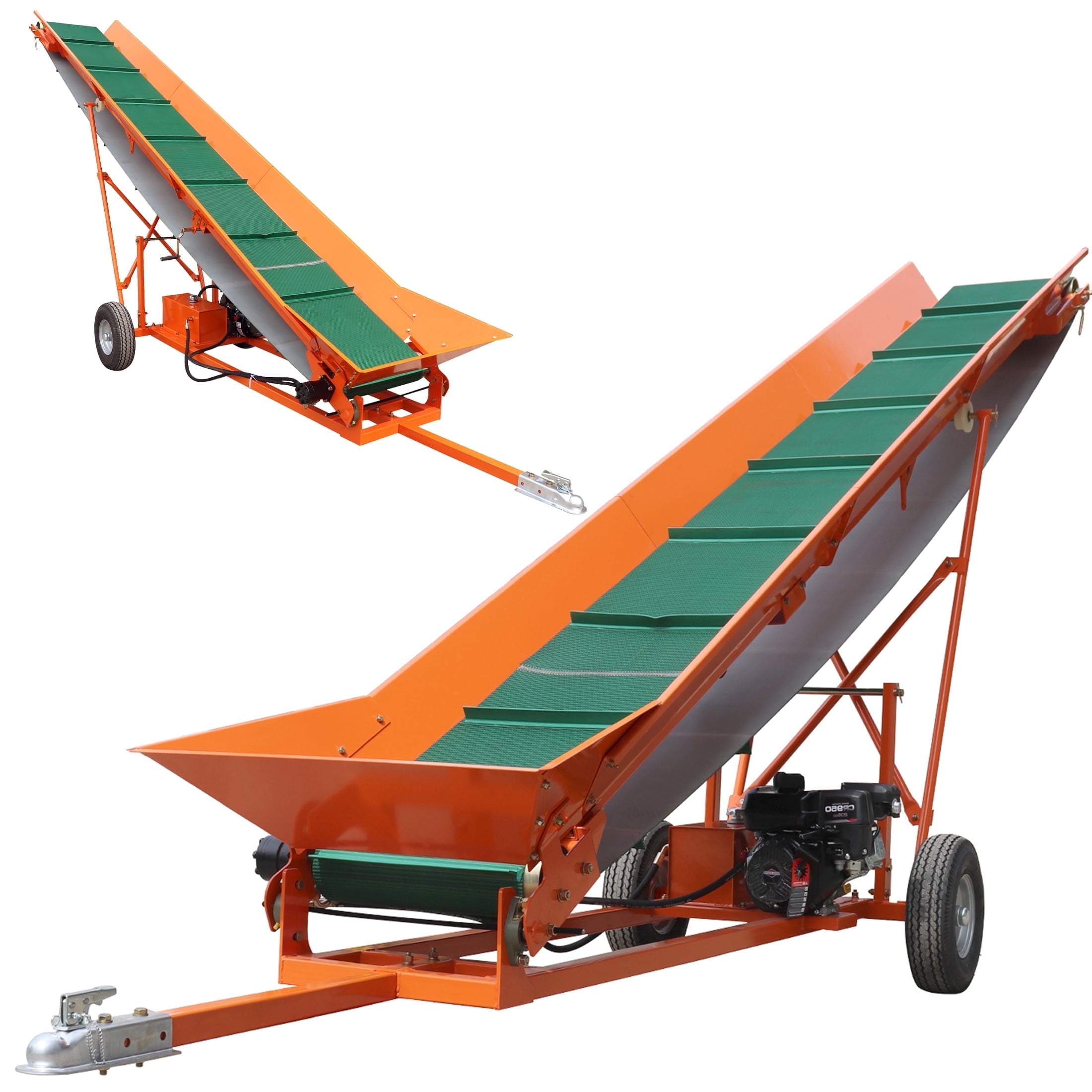 QEEKA Firewood Conveyor 6.5HP 208cc Gasoline Powered 19.7" Width PVC ...