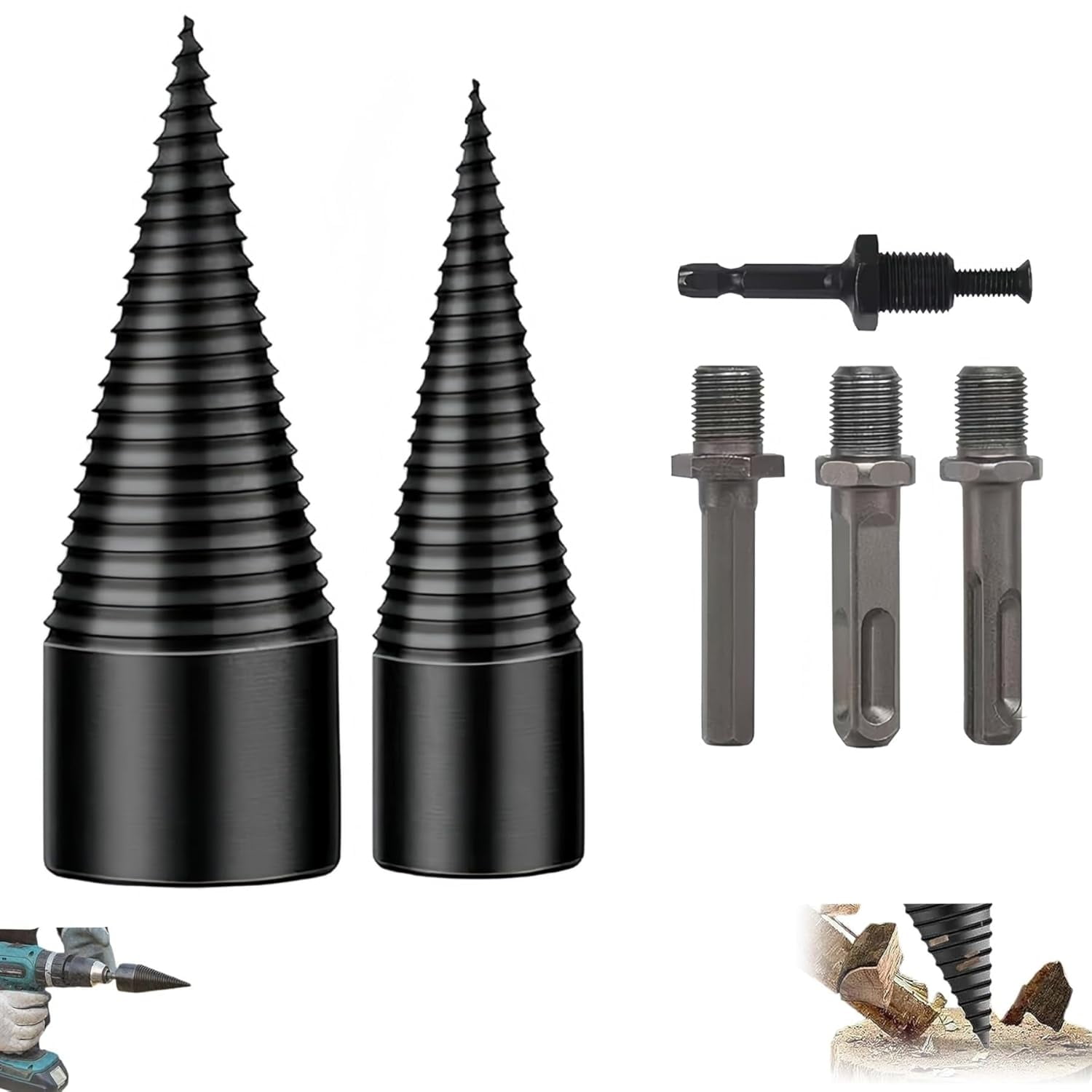 Firewood Drill Bit Set, Wood Log Splitter Firewood Drill Bit ...