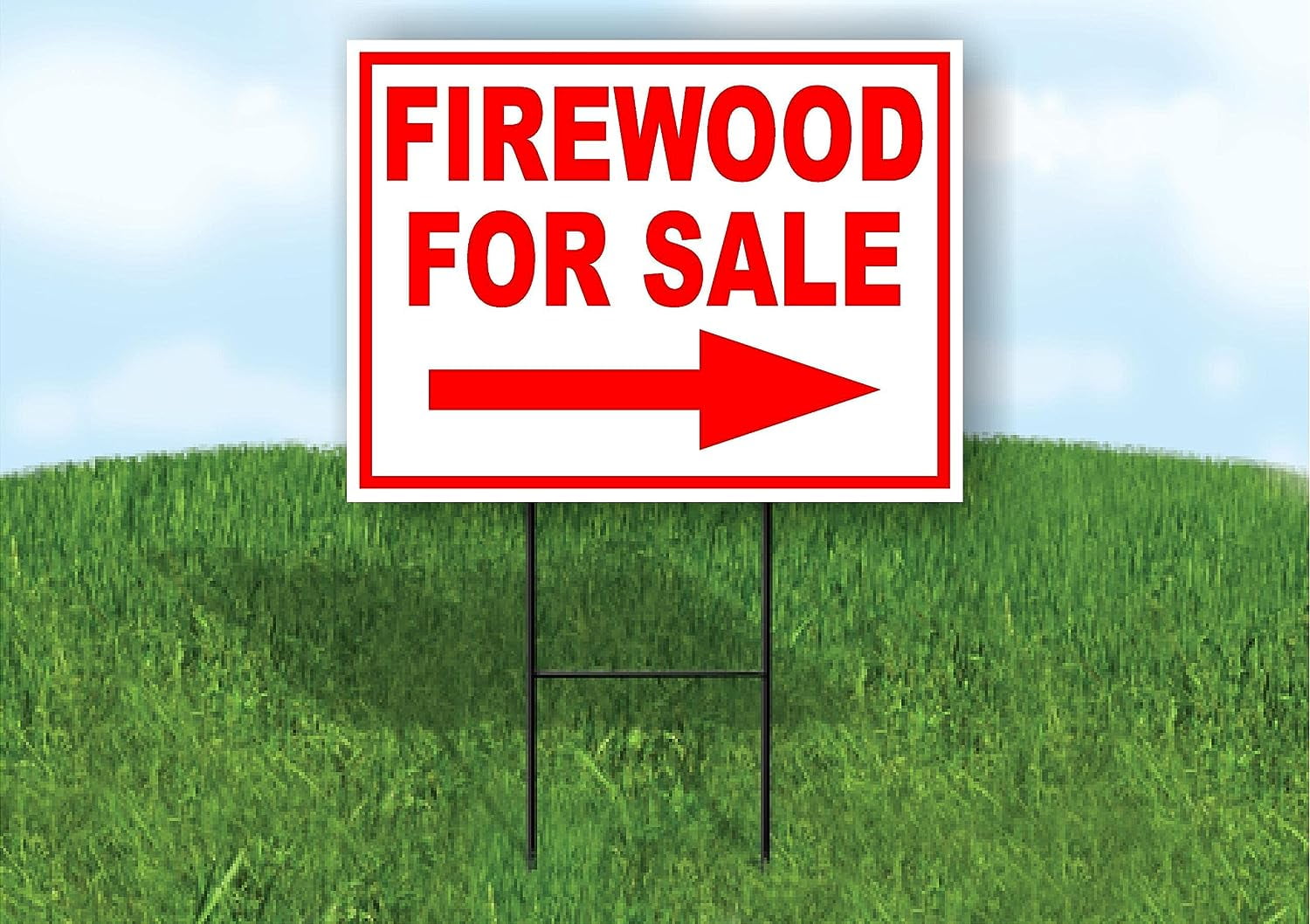 Firewood For Sale Right Arrow Red Yard Sign Road Sign With Stand ...
