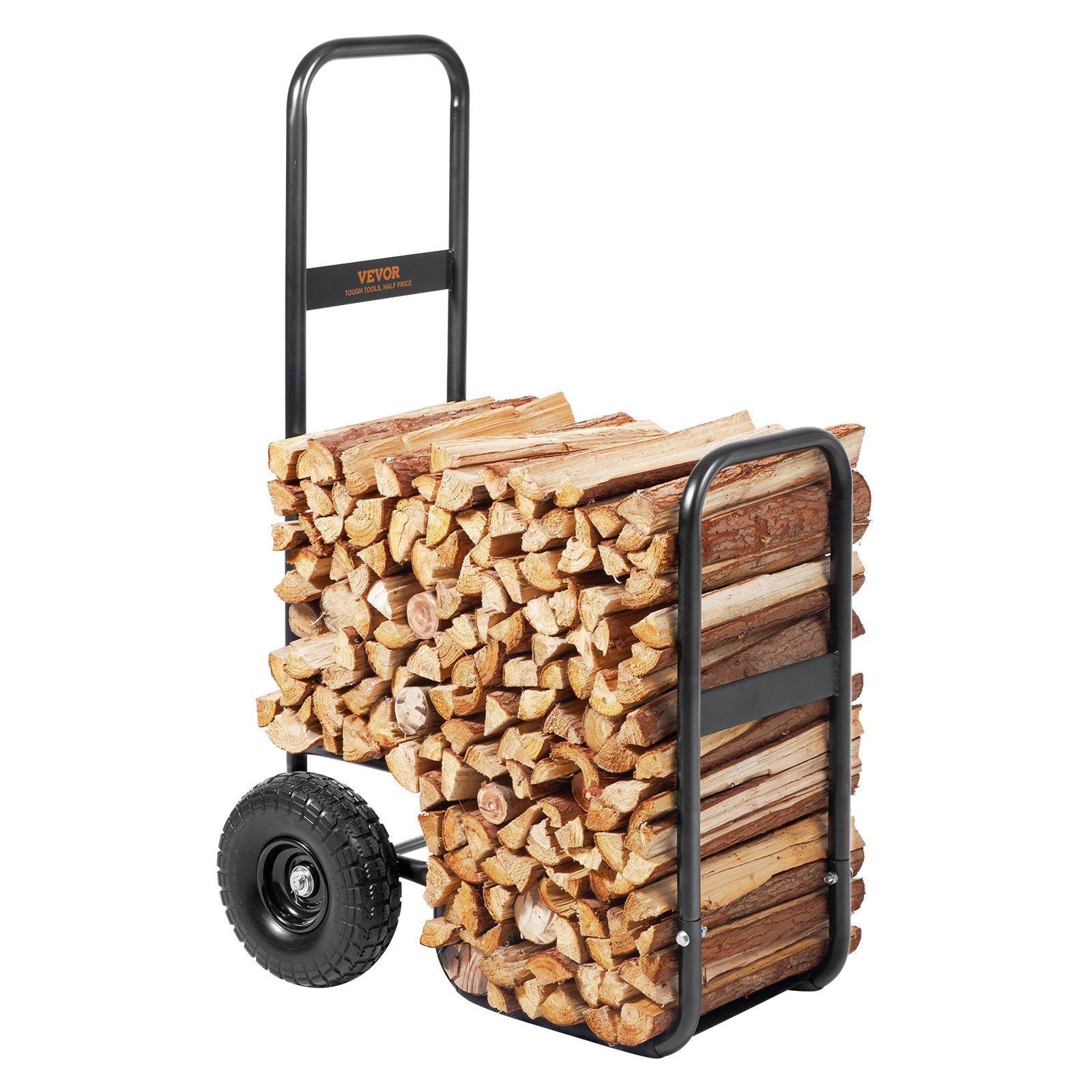 Firewood Log Cart 250 lbs Capacity Outdoor and Indoor Wood Rack Mover ...