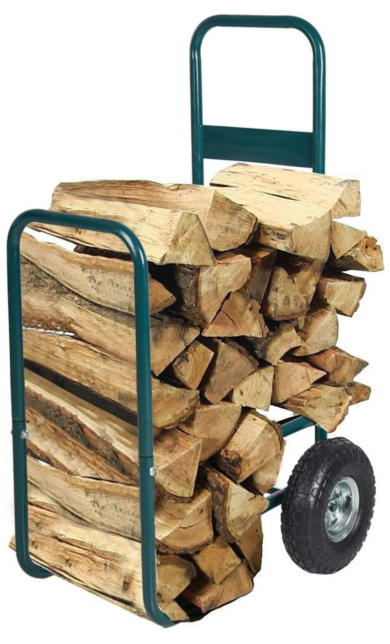 Firewood Log Cart Rolling Wood Mover Hauler Fire Rack Storage Holder ...