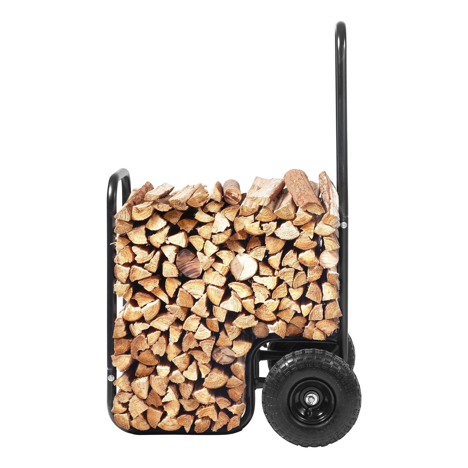Firewood Log Cart with 250 lbs Capacity, Heavy Duty Steel Dolly Carrier ...