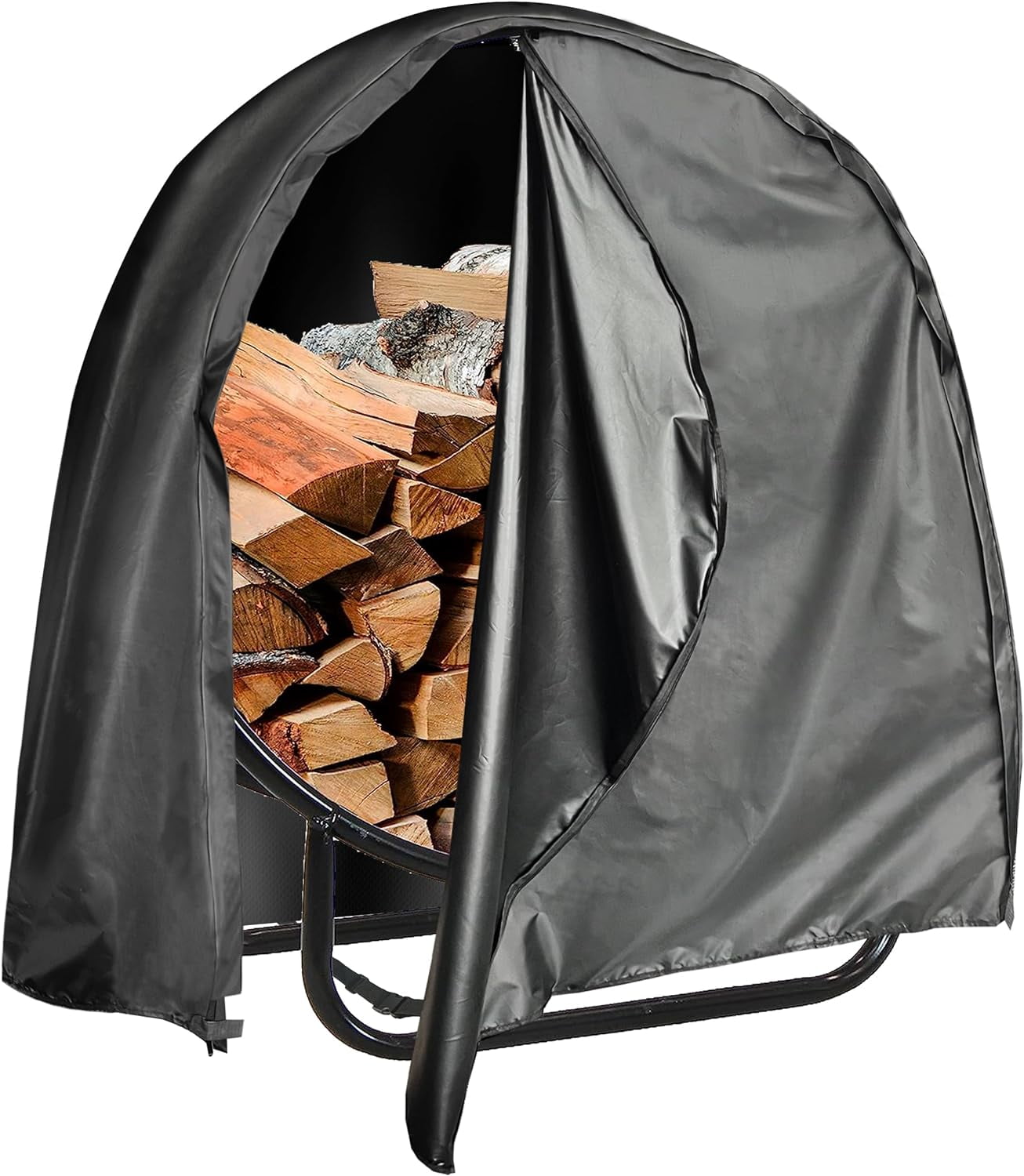 Firewood Log Hoop Cover, 40 Ich Outdoor 600D Heavy Duty Waterproof Ad ...