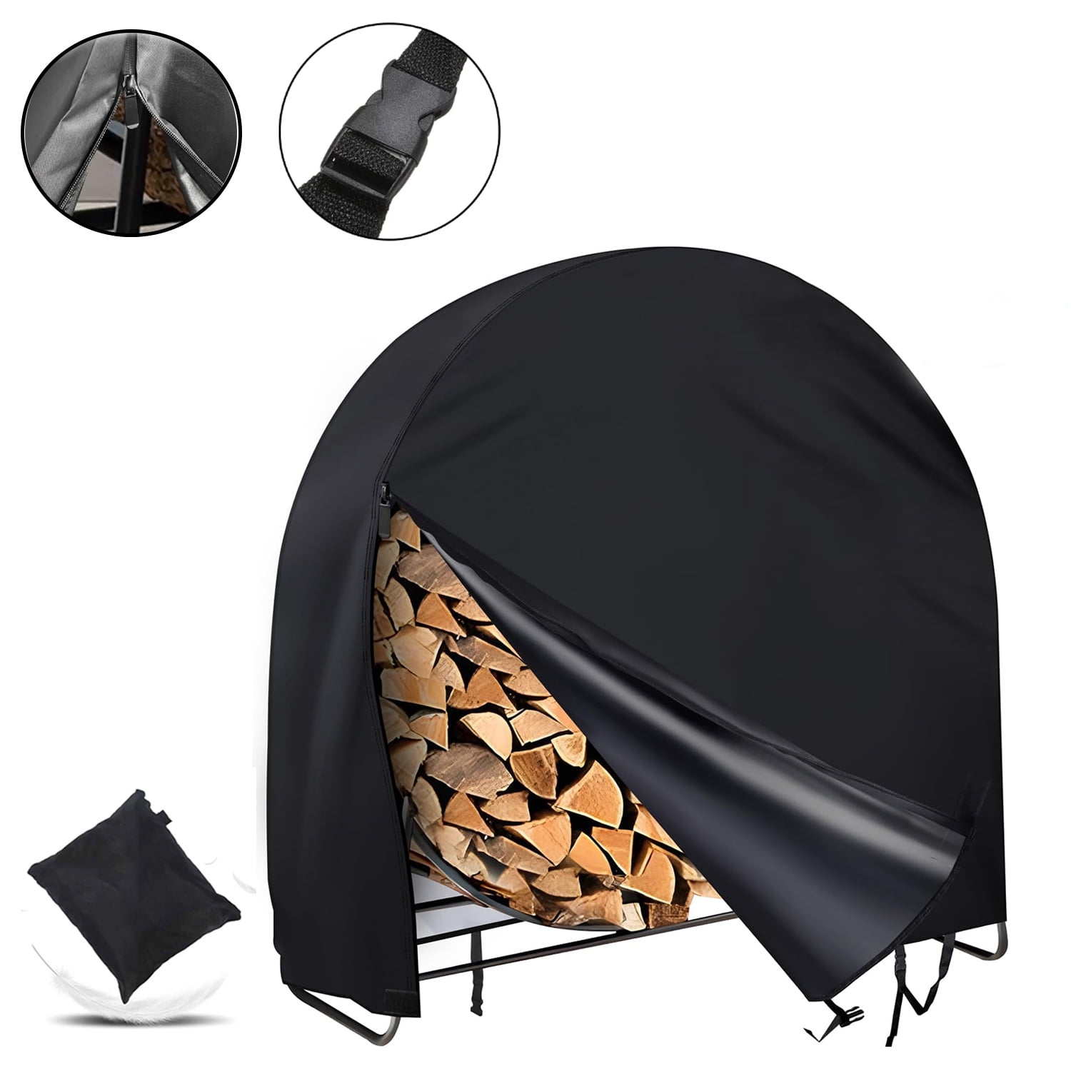 Firewood Log Rack Cover, 40 inch Durable 420D Waterproof Firewood Log ...