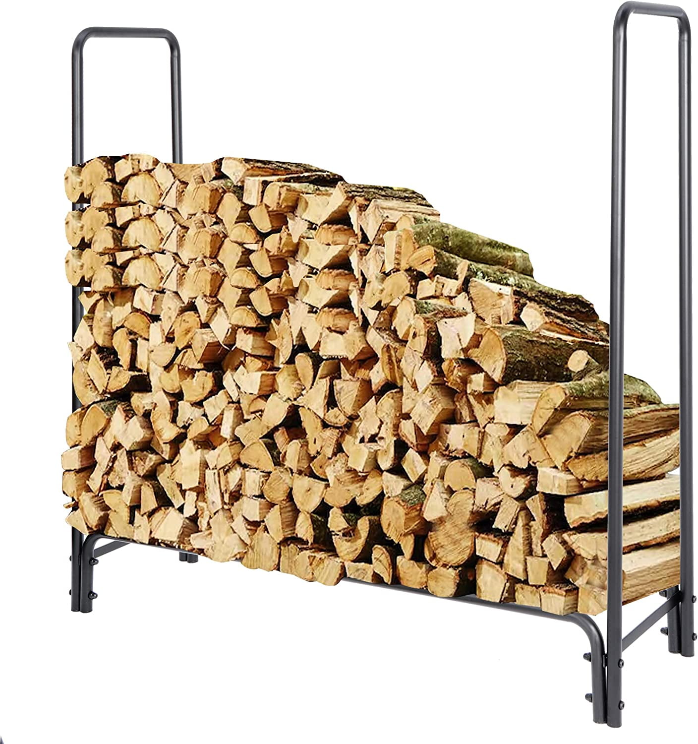 Firewood Log Rack Outdoor Indoor 4ft Heavy Duty Wood Storage Holder for ...