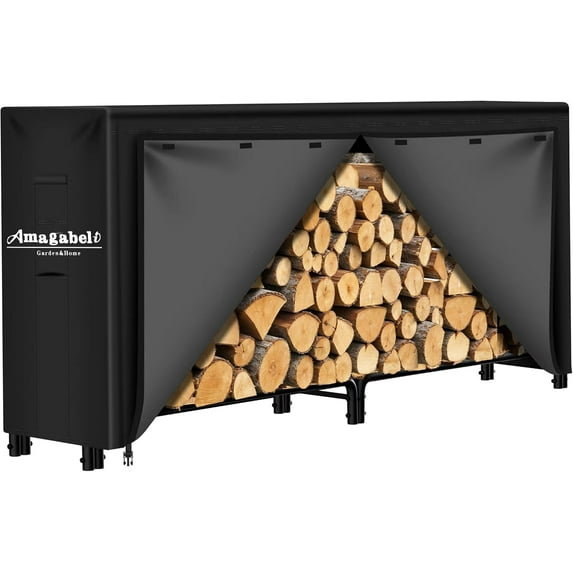 Firewood Log Rack with Cover Outdoor Heavy Duty Firewood Rack With ...